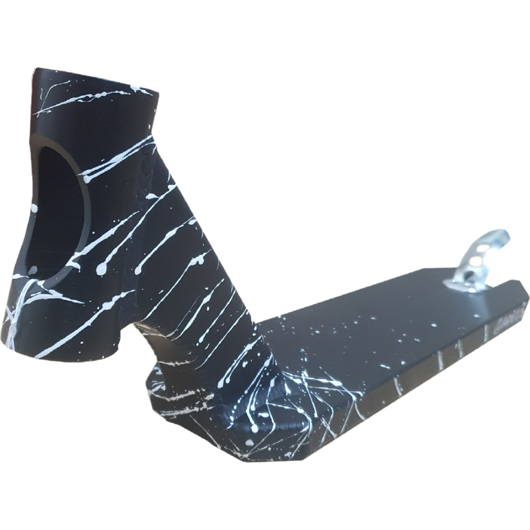Apex Pro Splatter Scooter Deck - Black/White 17.5" x 4.5" | SkateHut