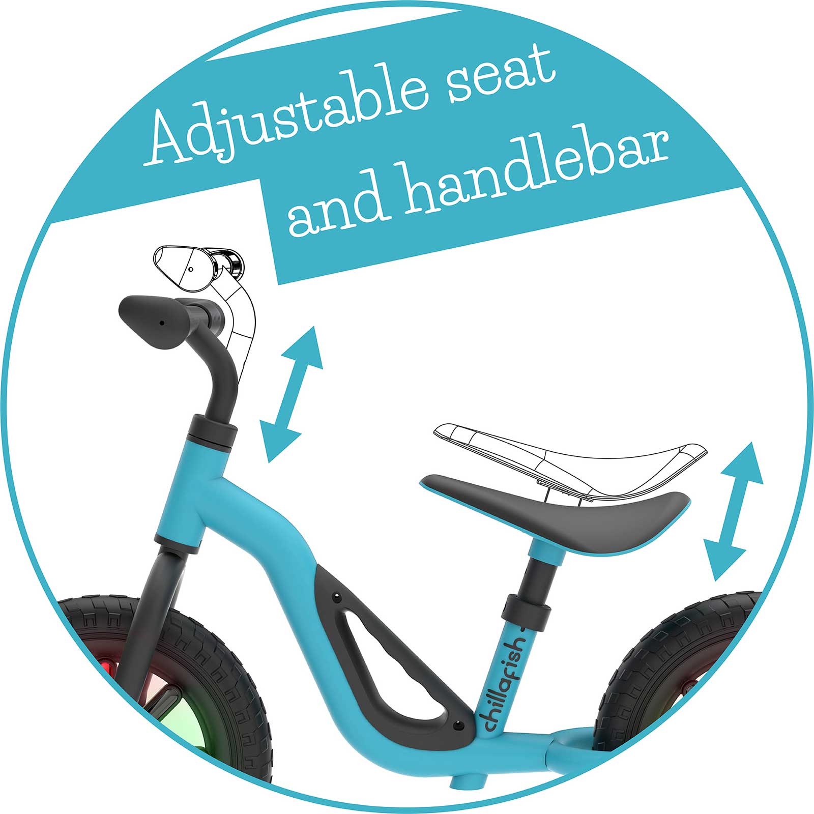 Chillafish Charlie Glow Balance Bike - Sky Blue | SkateHut