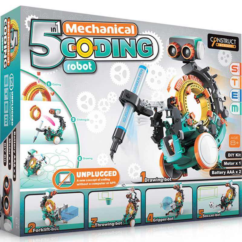 Construct & Create 5 in 1 Mechanical Coding Robot | SkateHut