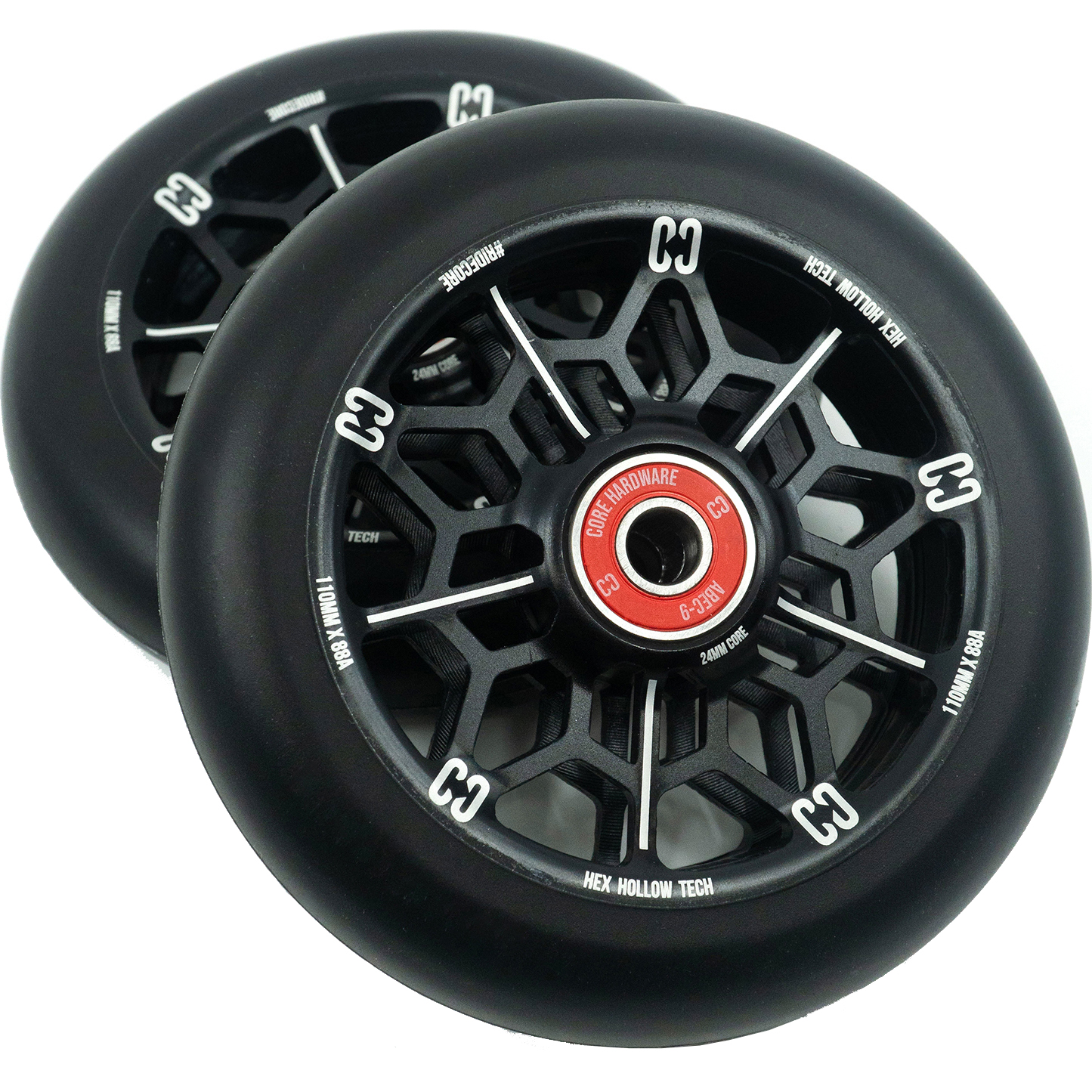 CORE Hex Scooter Wheel 110mm - Black | SkateHut