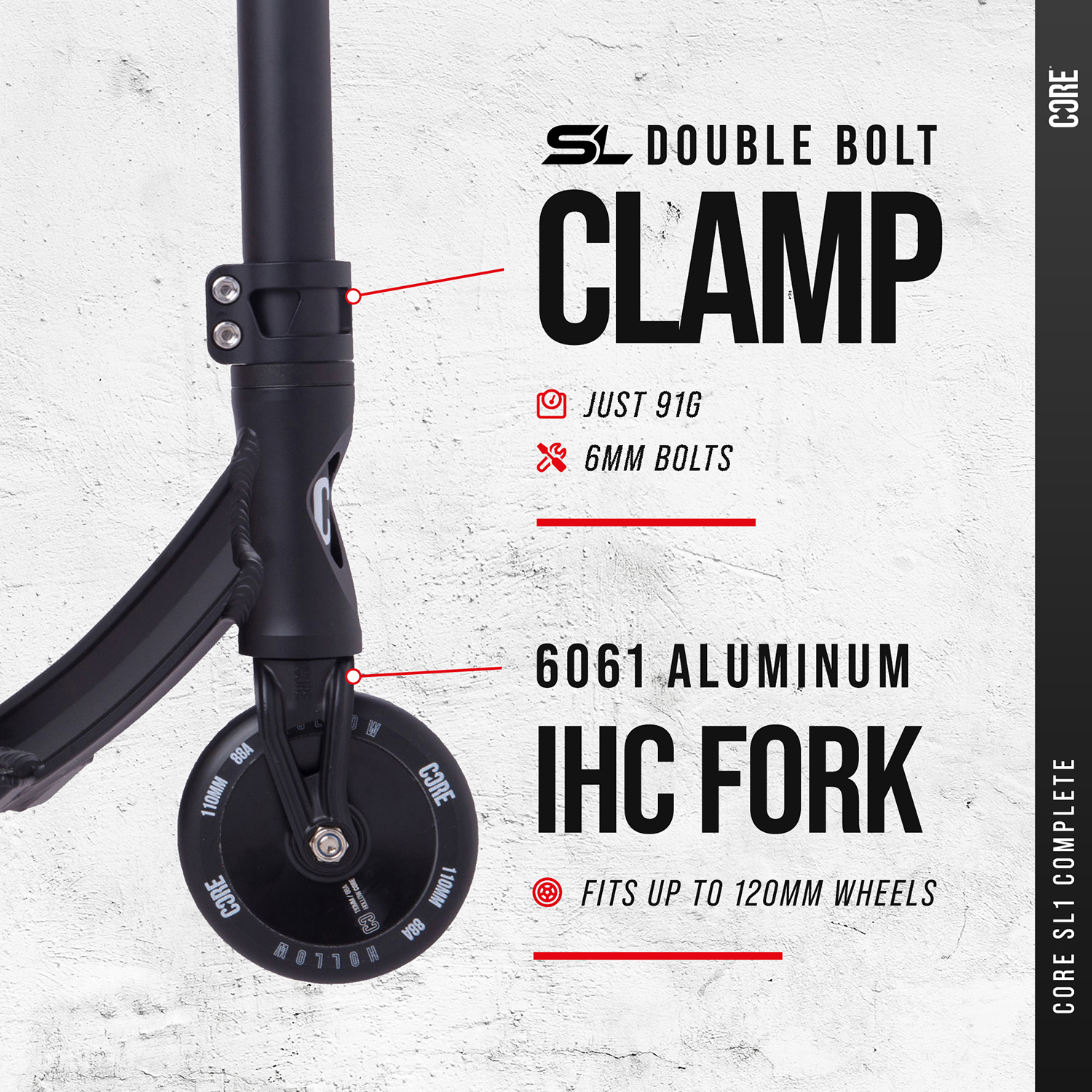 CORE SL1 (Super Light) Stunt Scooter - Black | SkateHut