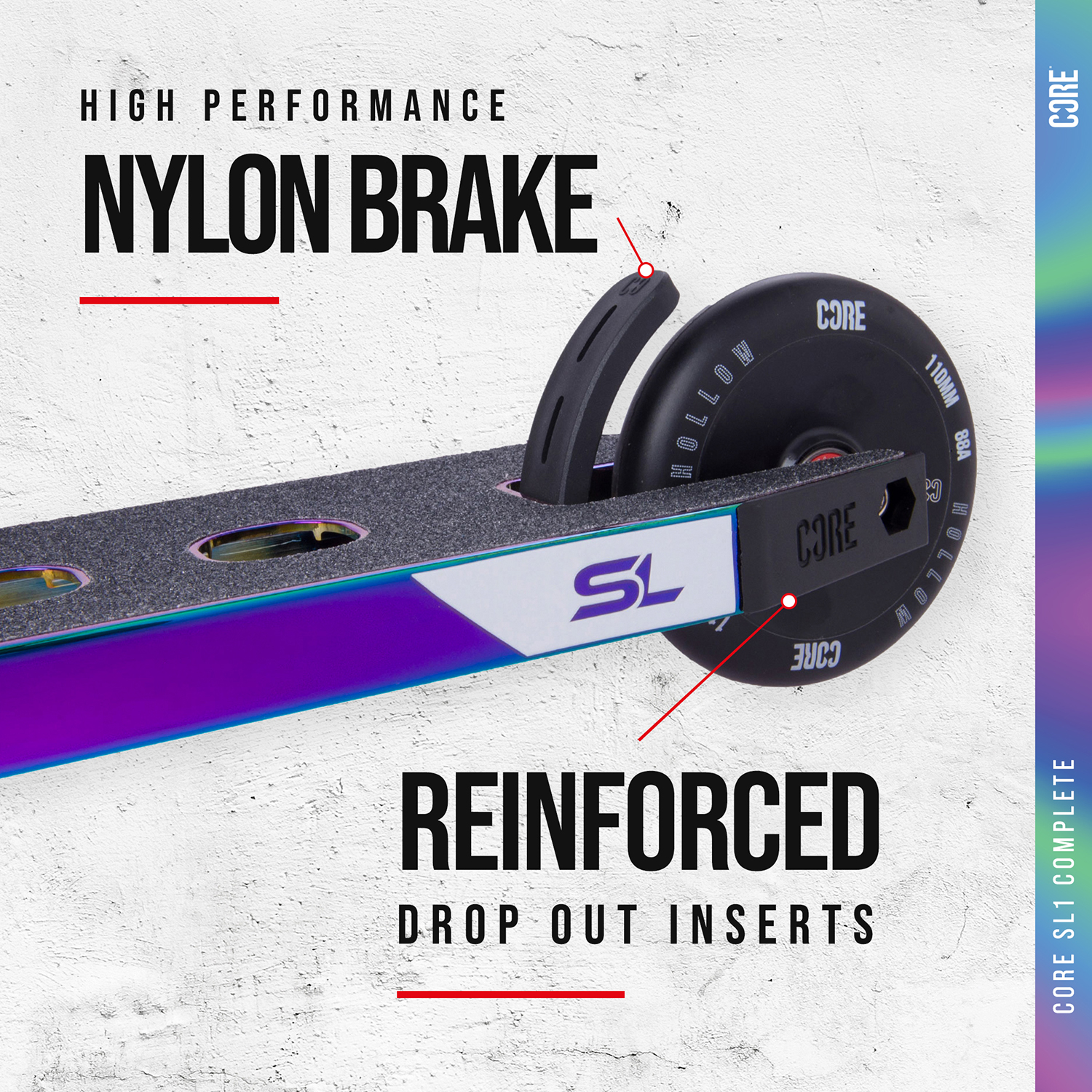CORE SL1 (Super Light) Stunt Scooter - Neochrome/Black | SkateHut