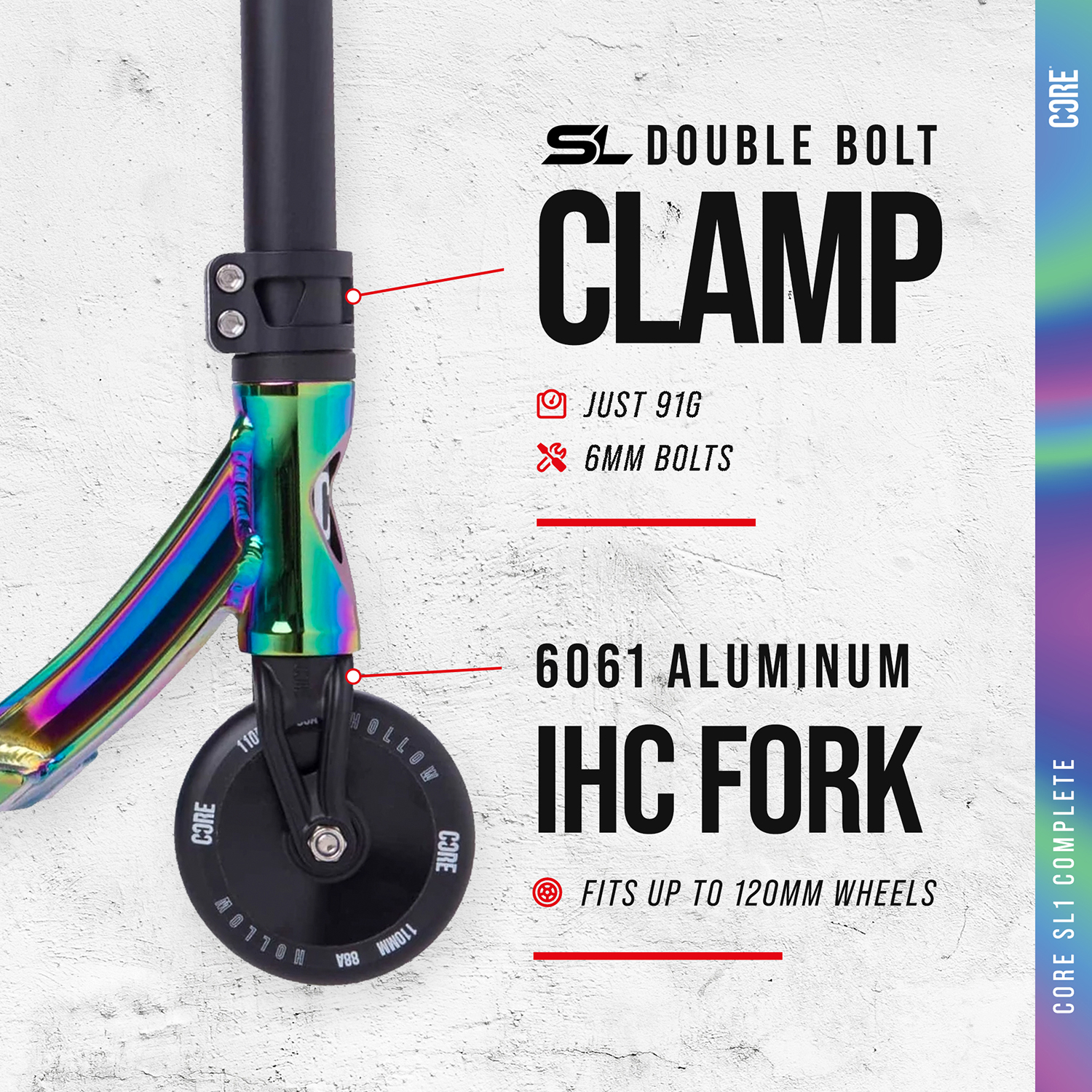 CORE SL1 (Super Light) Stunt Scooter - Neochrome/Black | SkateHut