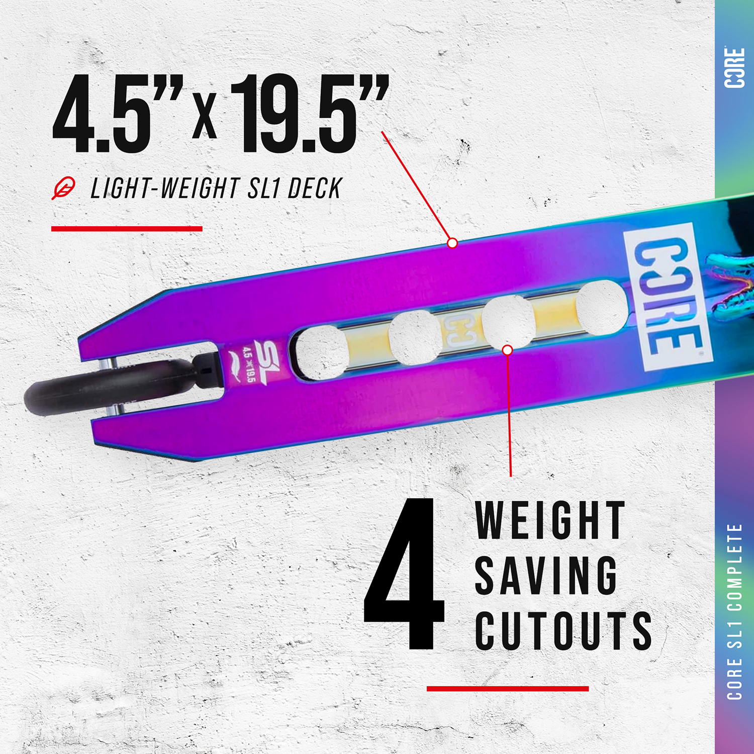 CORE SL1 (Super Light) Stunt Scooter - Neochrome/Black | SkateHut
