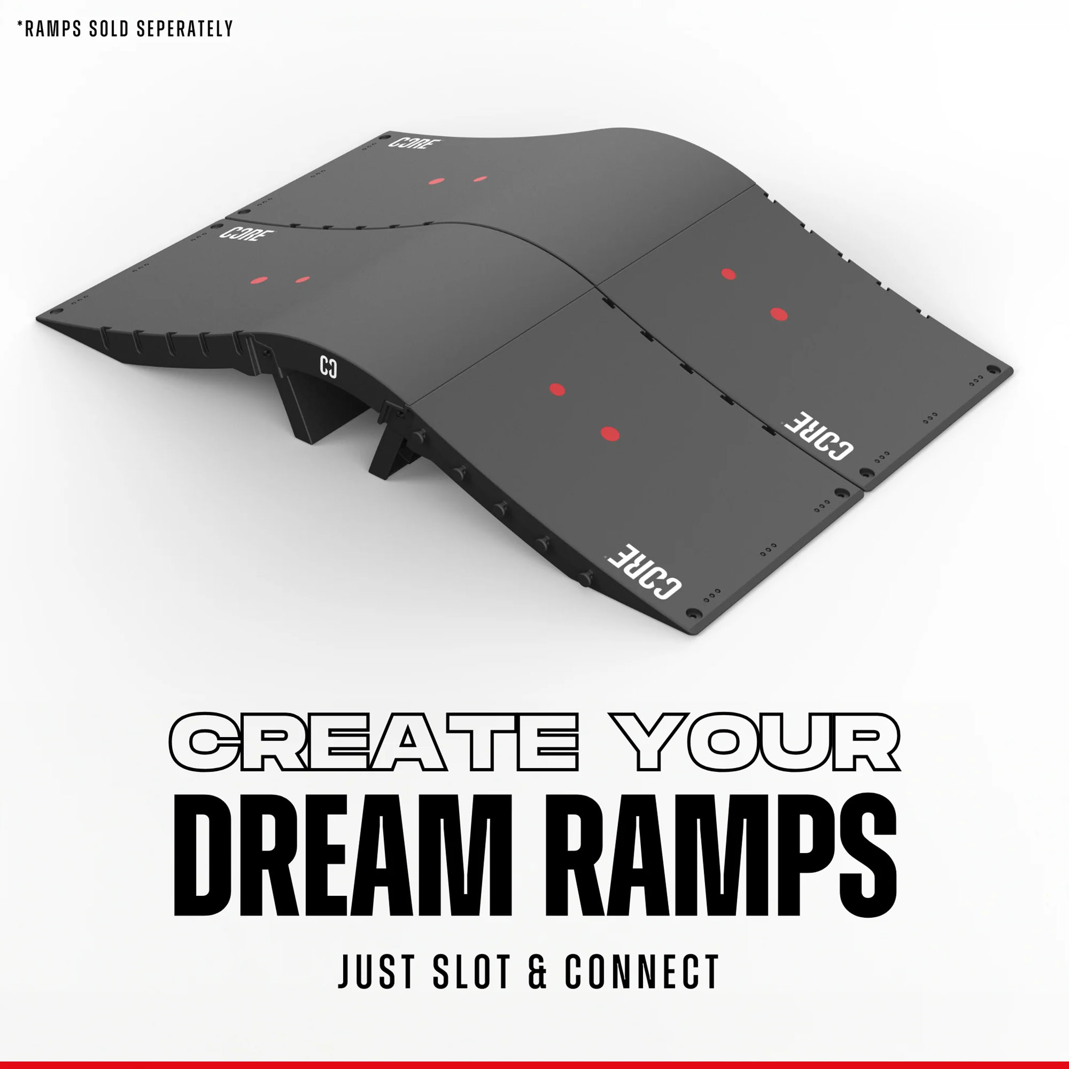 CORE Skate Ramp - Mini Wave Ramp Set (2 Kickers & Bridge) | SkateHut