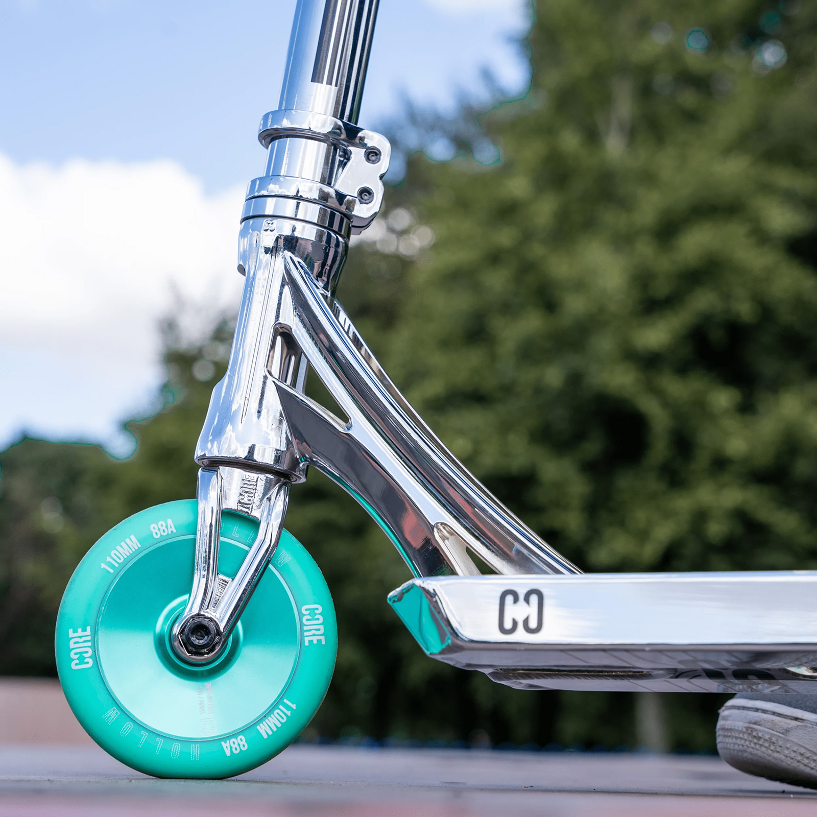 CORE SL2 Complete Stunt Scooter - Chrome/Teal | SkateHut