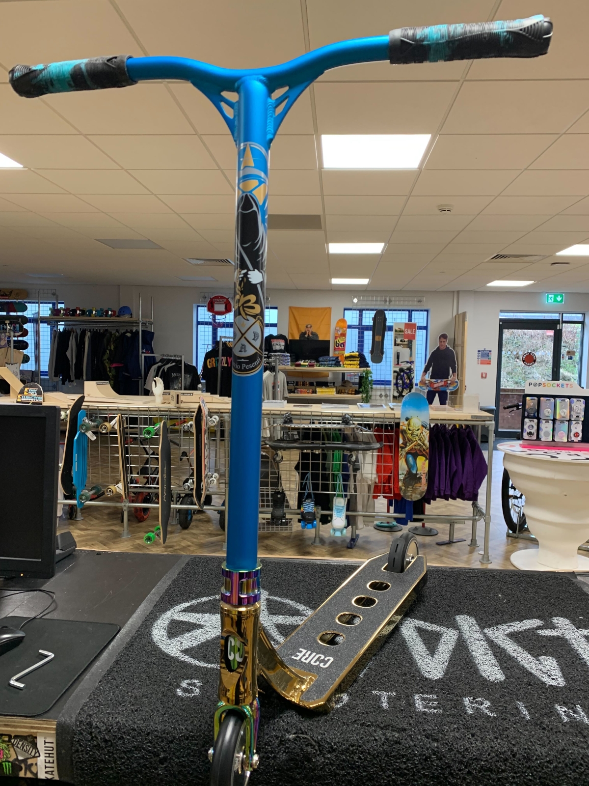 CORE x Blunt Envy Custom Stunt Scooter - Gold/Blue | SkateHut