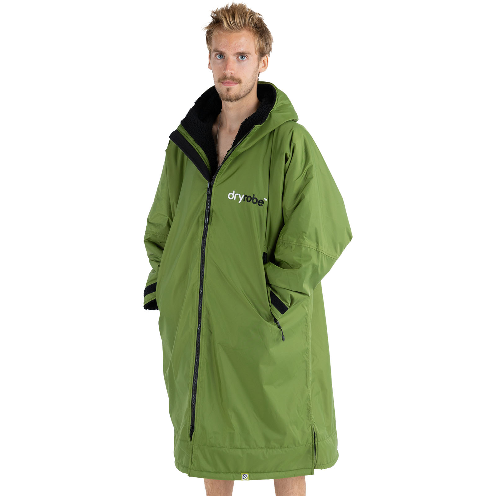Dryrobe Advance Long Sleeve V3 Changing Robe - Dark Green/Black | SkateHut