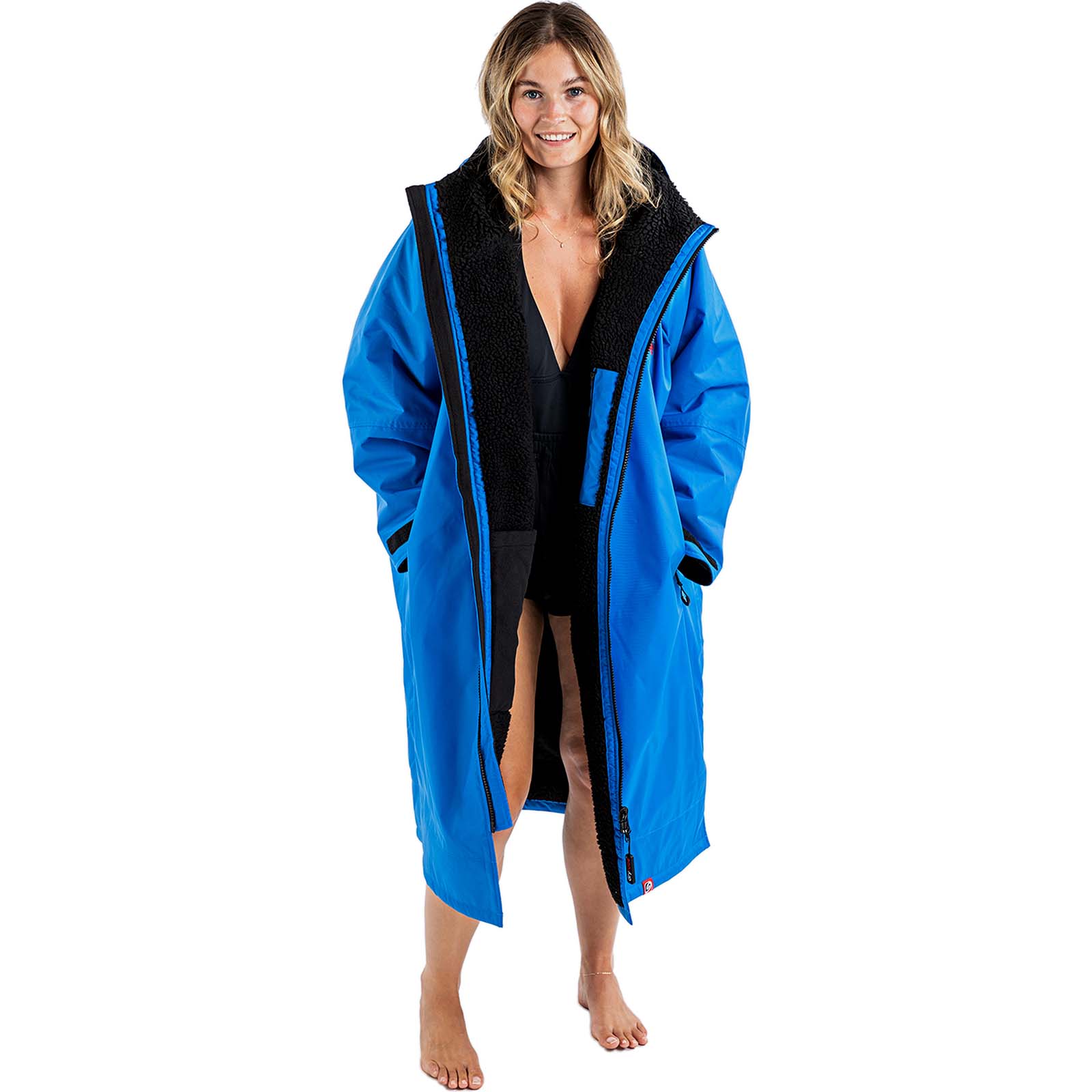 Dryrobe Advance Long Sleeve Changing Robe - Cobalt Blue/Black | SkateHut