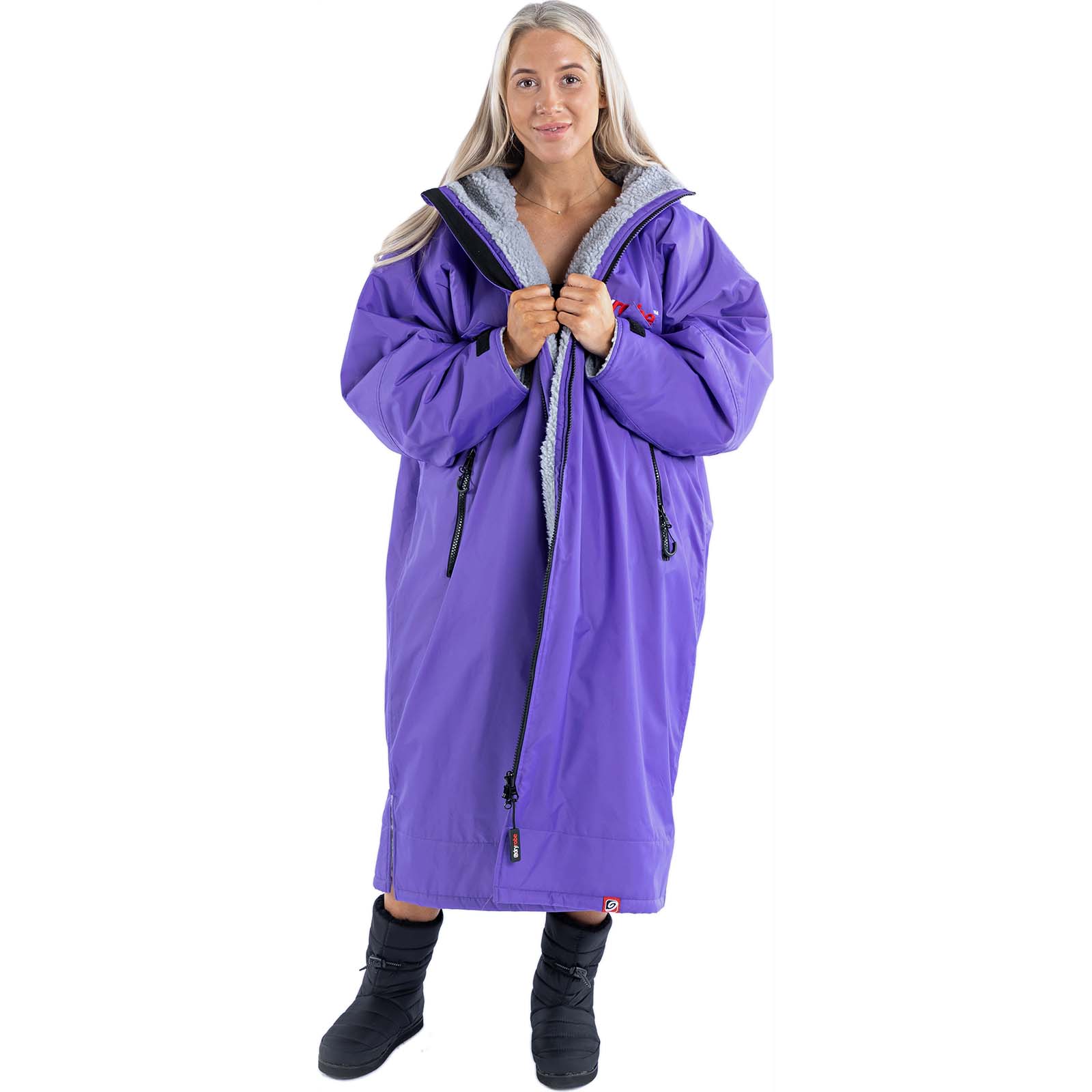 Dryrobe Advance Long Sleeve Changing Robe - Purple/Grey | SkateHut