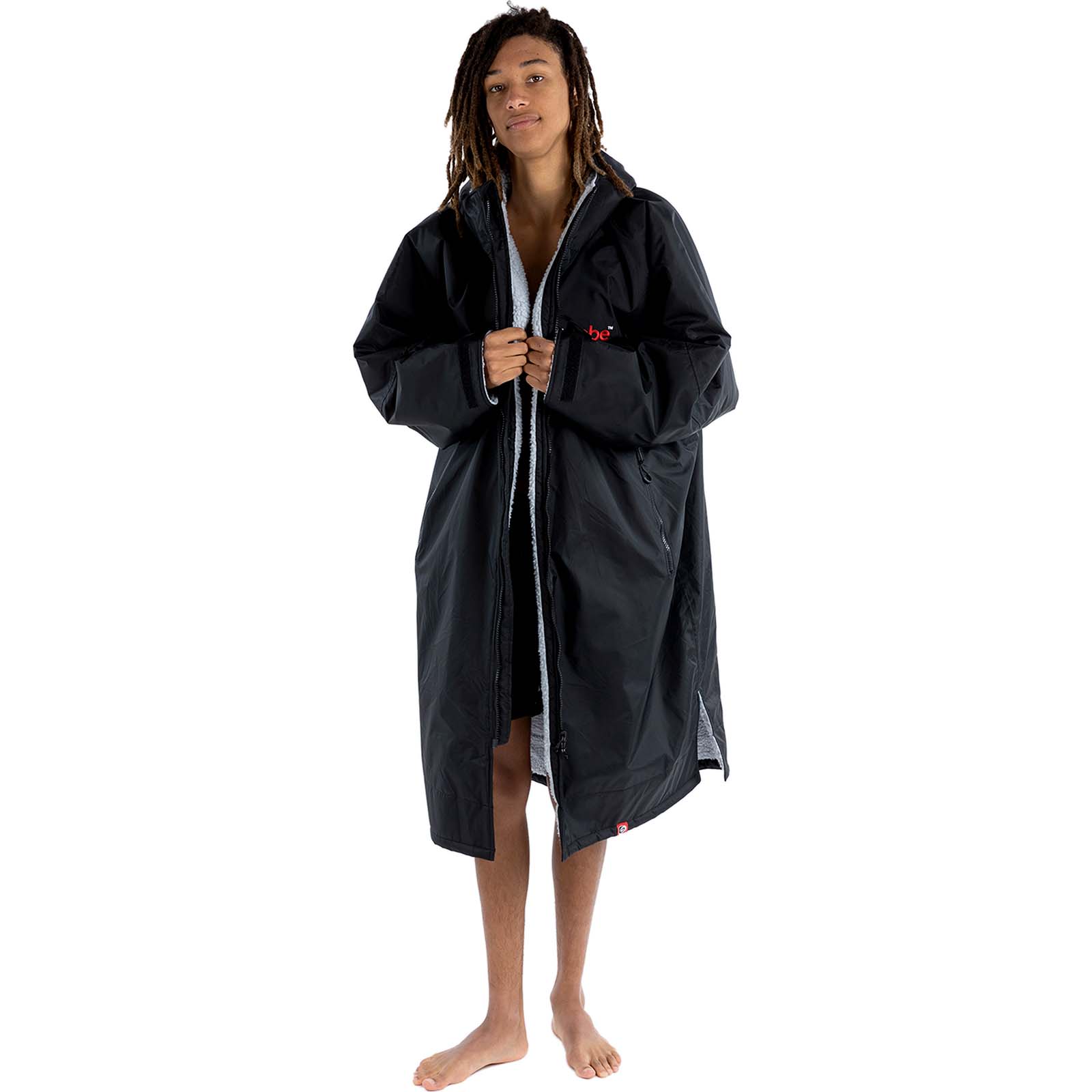 Dryrobe Advance Long Sleeve V3 Changing Robe - Black/Grey | SkateHut