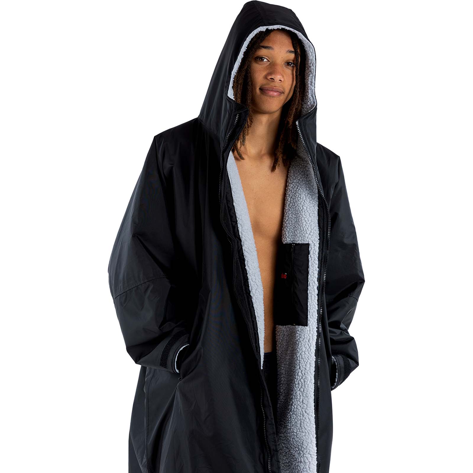 Dryrobe Advance Long Sleeve V3 Changing Robe - Black/Grey | SkateHut