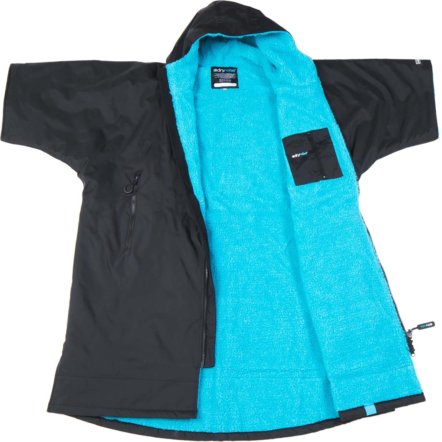 Dryrobe Advance Long Sleeve V3 Changing Robe - Black/Blue | SkateHut