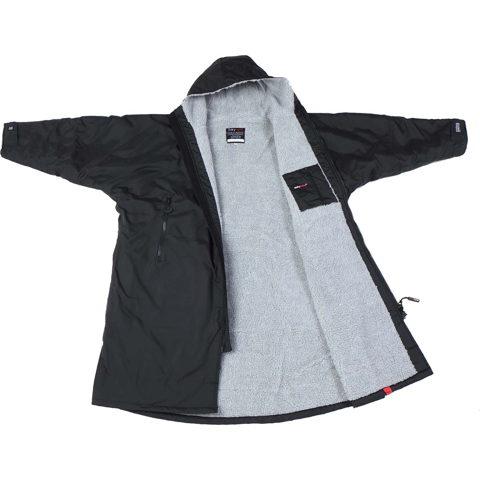 Dryrobe Advance Long Sleeve Changing Robe - Black/Grey | SkateHut