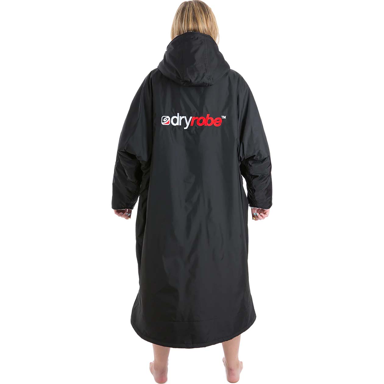 Dryrobe Advance Long Sleeve Changing Robe - Black/Grey | SkateHut