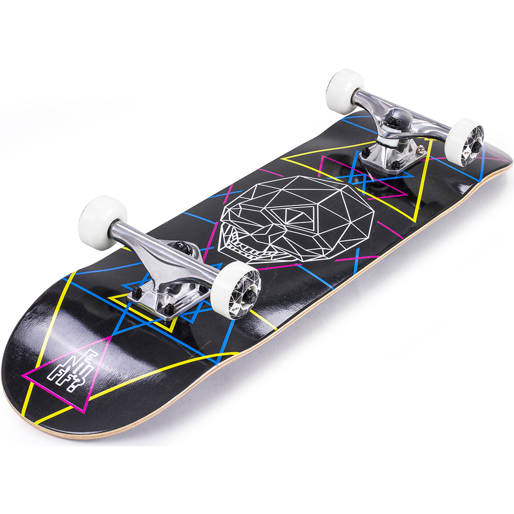 Enuff Geo Skull Complete Skateboard - Black 8'' | SkateHut