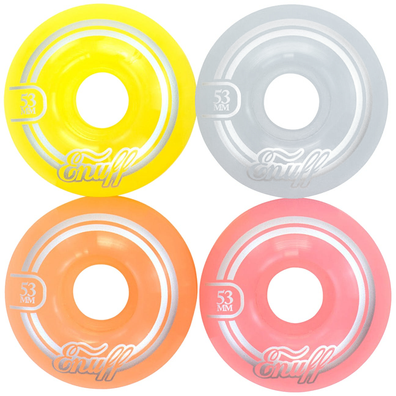 Enuff Refresher II 55D Skateboard Wheels - Pastel Mix 53mm | SkateHut