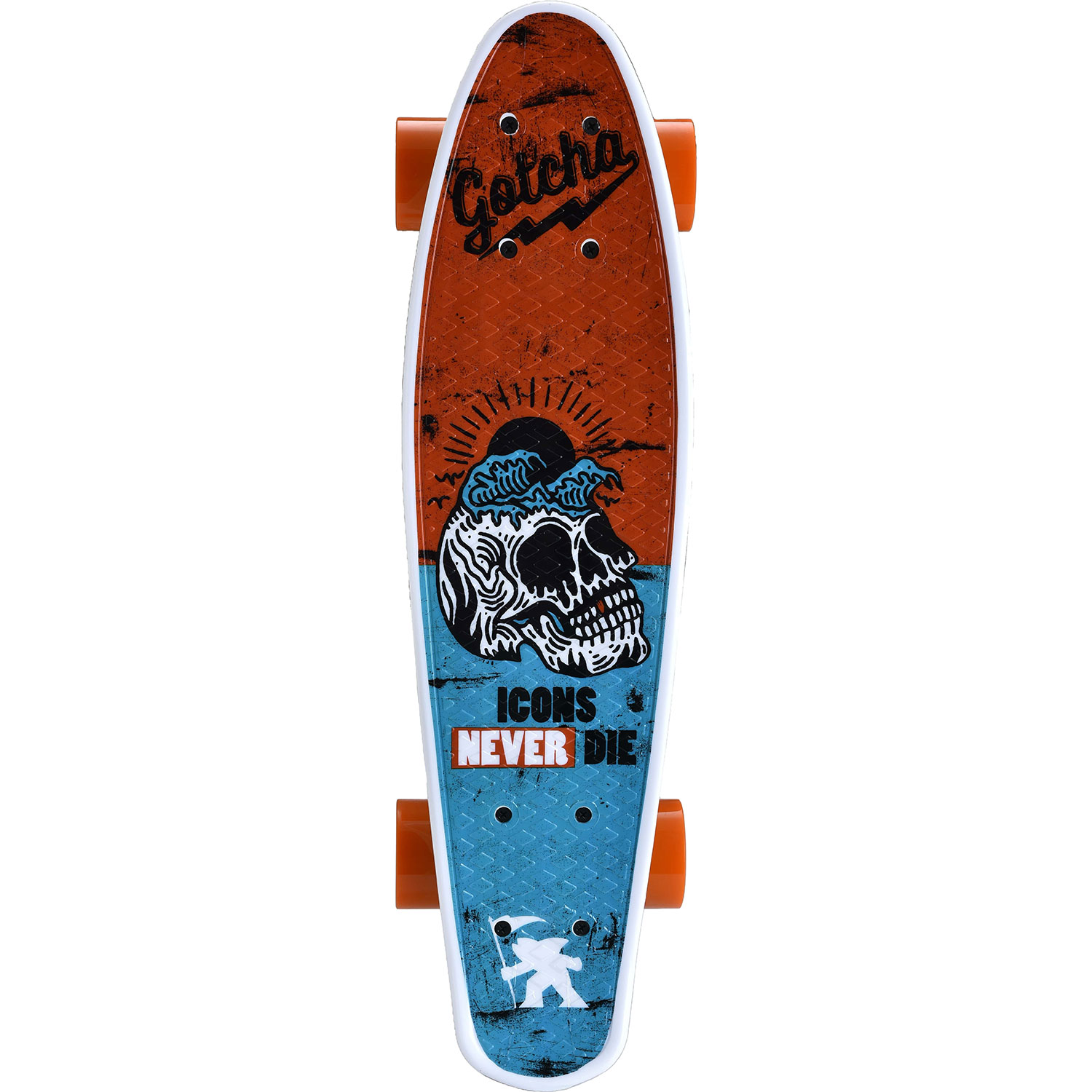 Gotcha Icons Never Die Complete Cruiser Skateboard - White/Multi 22 ...