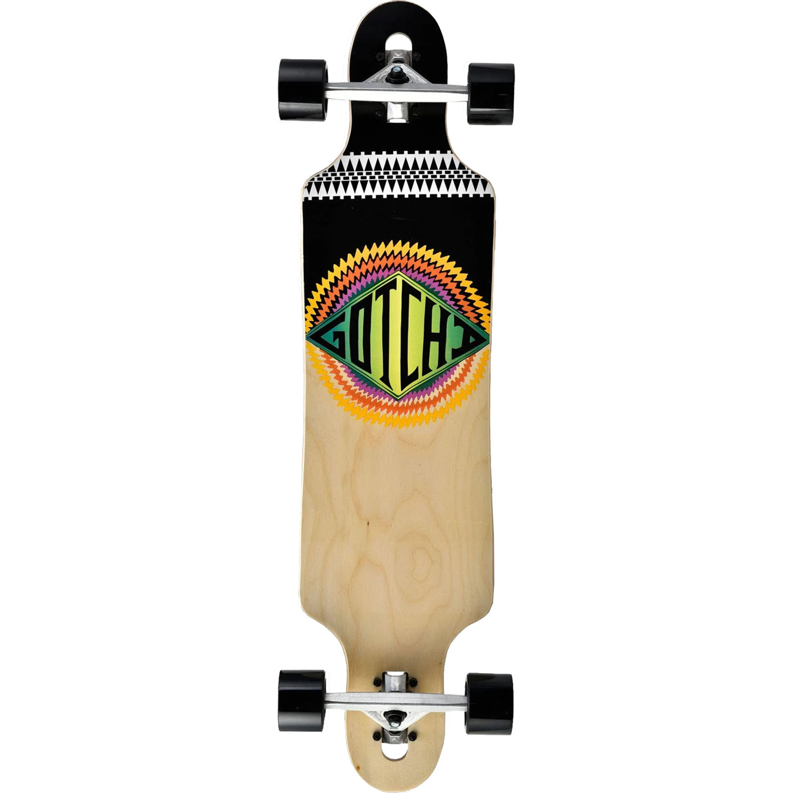 Gotcha Sunburst Drop Through Complete Longboard 36" | SkateHut