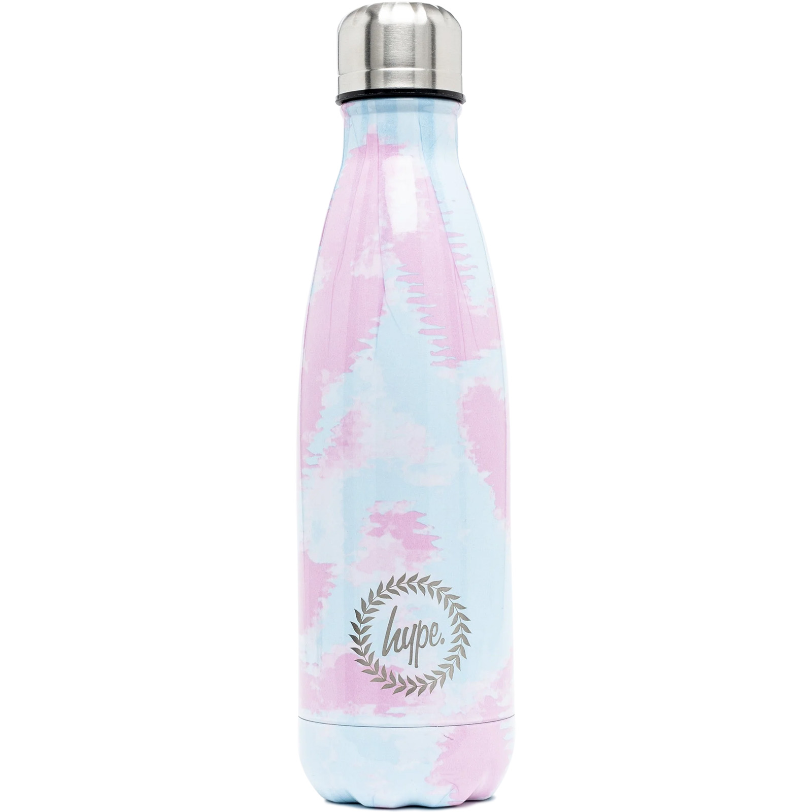 Hype Metal Water Bottle 500ml - Splodge Tie Dye Crest Blue/Lilac | SkateHut