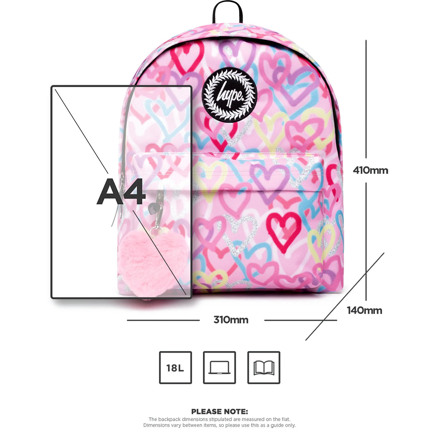 Hype Graffiti Hearts Backpack - Pink/Multi | SkateHut
