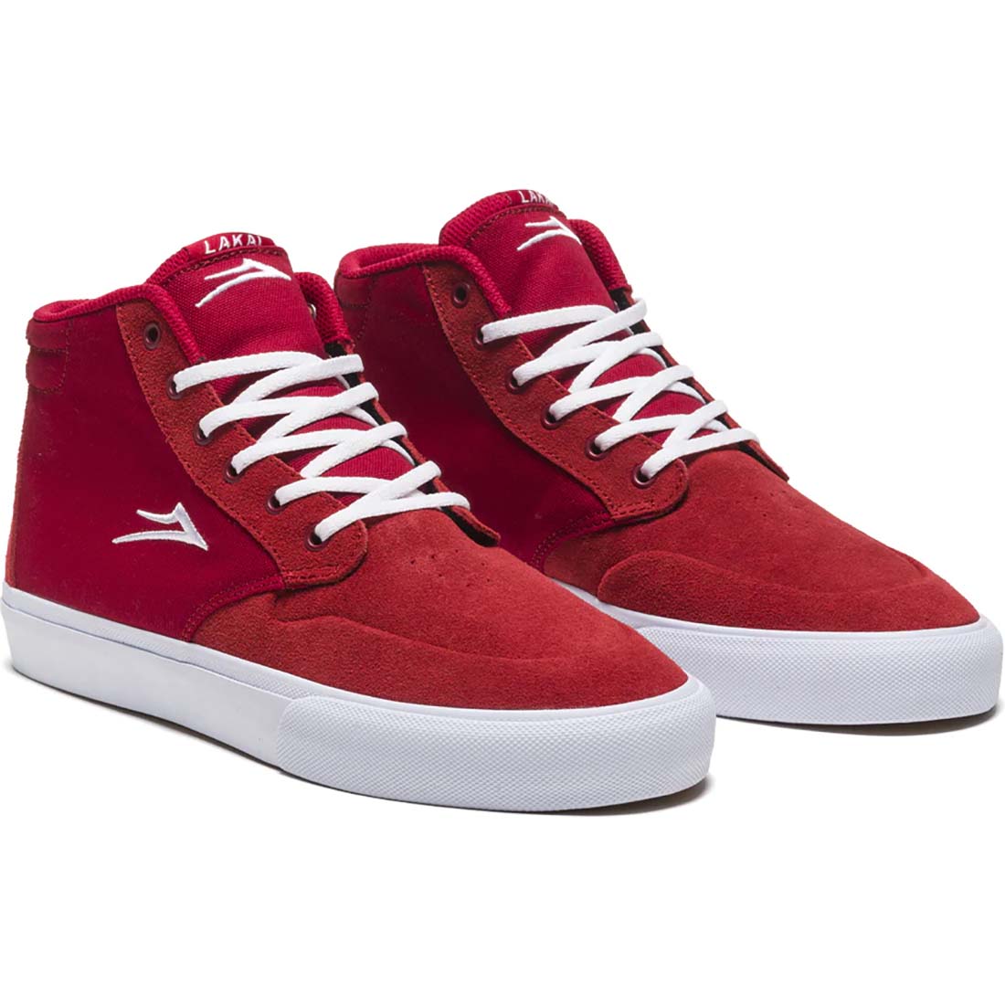Lakai Riley 3 High Skate Shoes - Red Suede | SkateHut