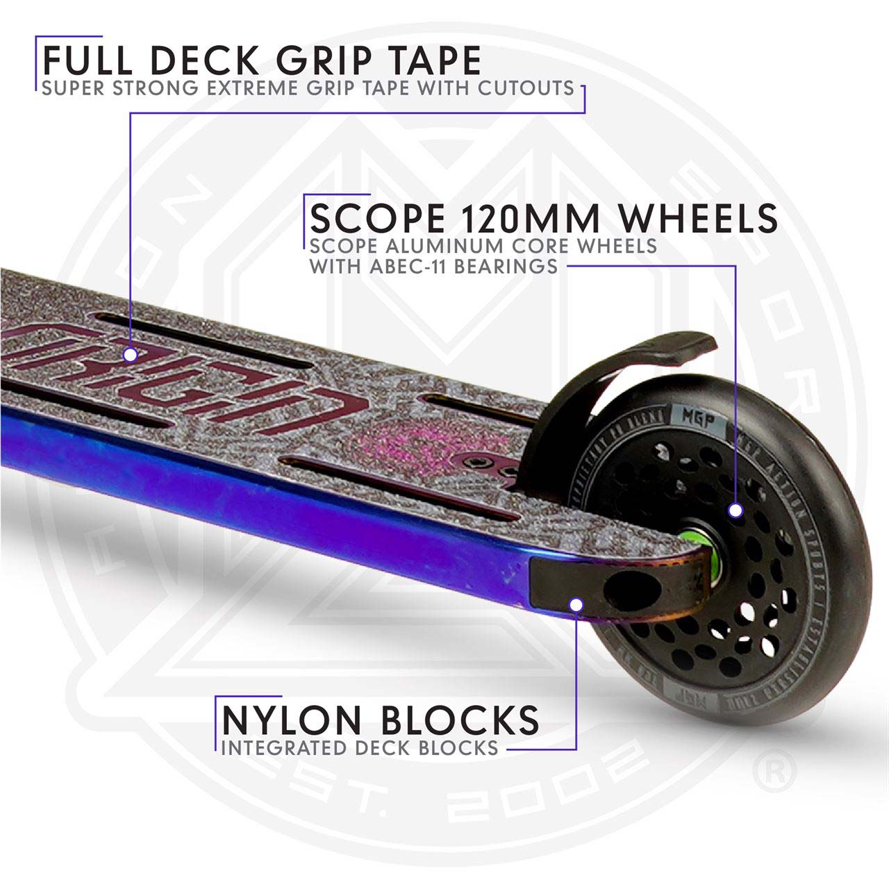 MGP VX Origin II Extreme Stunt Scooter - Gold 5" | SkateHut