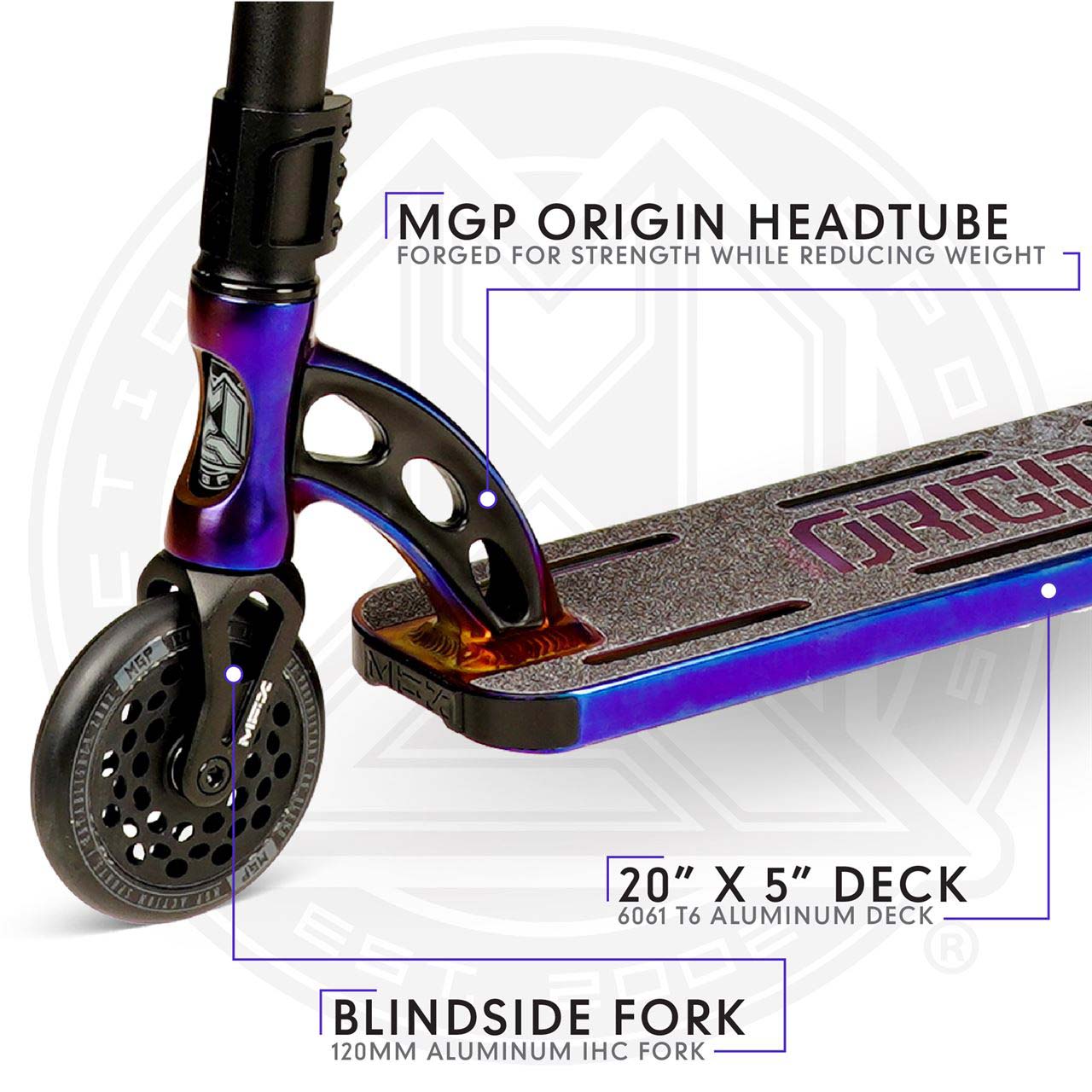 MGP VX Origin II Extreme Stunt Scooter - Gold 5" | SkateHut