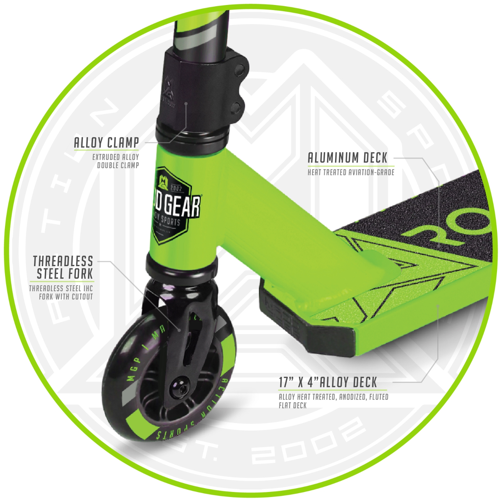 MGP Carve Mini Pro Rookie X Stunt Scooter - Lime/Black | SkateHut