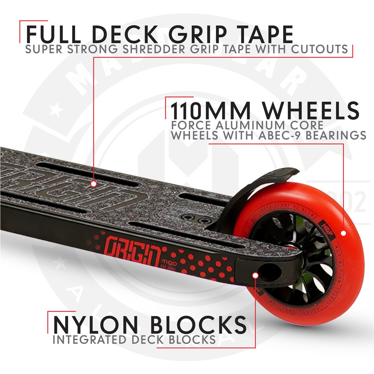 MGP VX Origin II Shredder Stunt Scooter - Lime/Blue | SkateHut