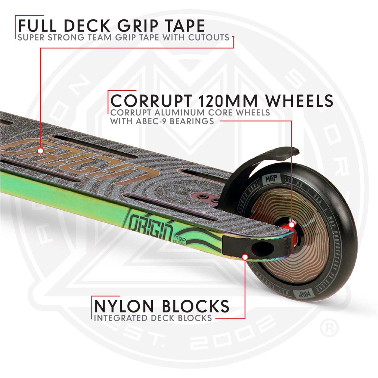 MGP VX Origin II Team Stunt Scooter - Black/Red | SkateHut
