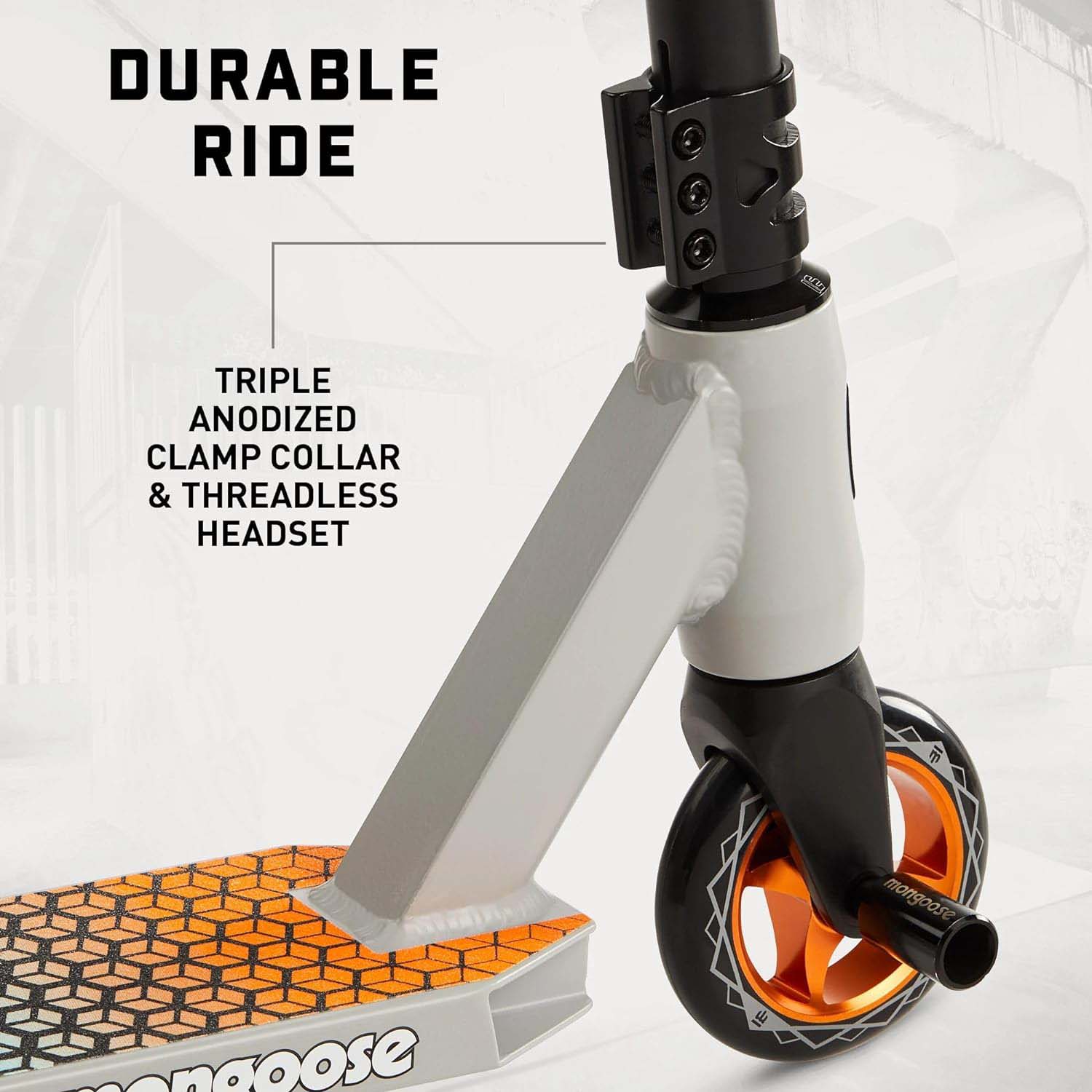 Mongoose Rise 110 Elite Stunt Scooter - Grey/Orange