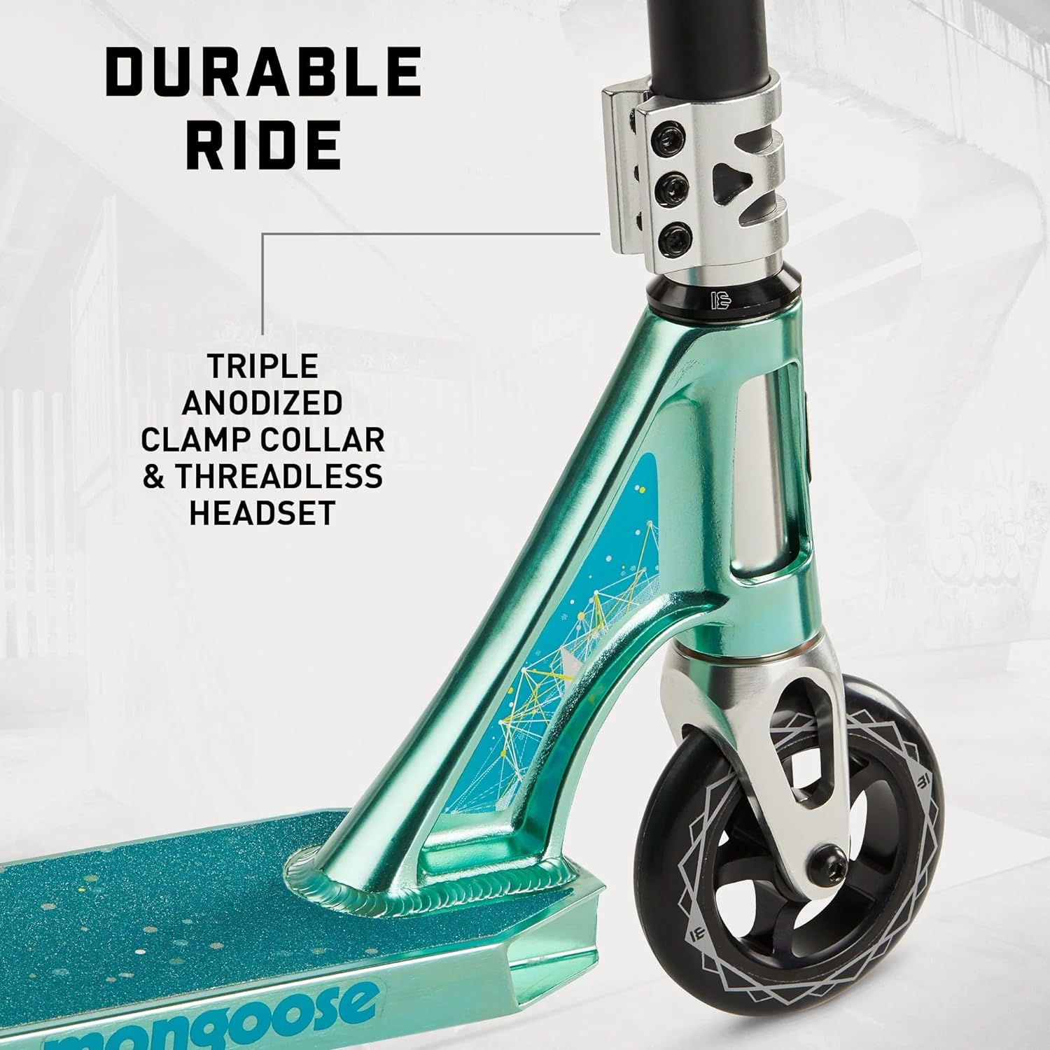 [Pre-Owned] Mongoose Rise 110 Expert Stunt Scooter - Teal/Black | SkateHut