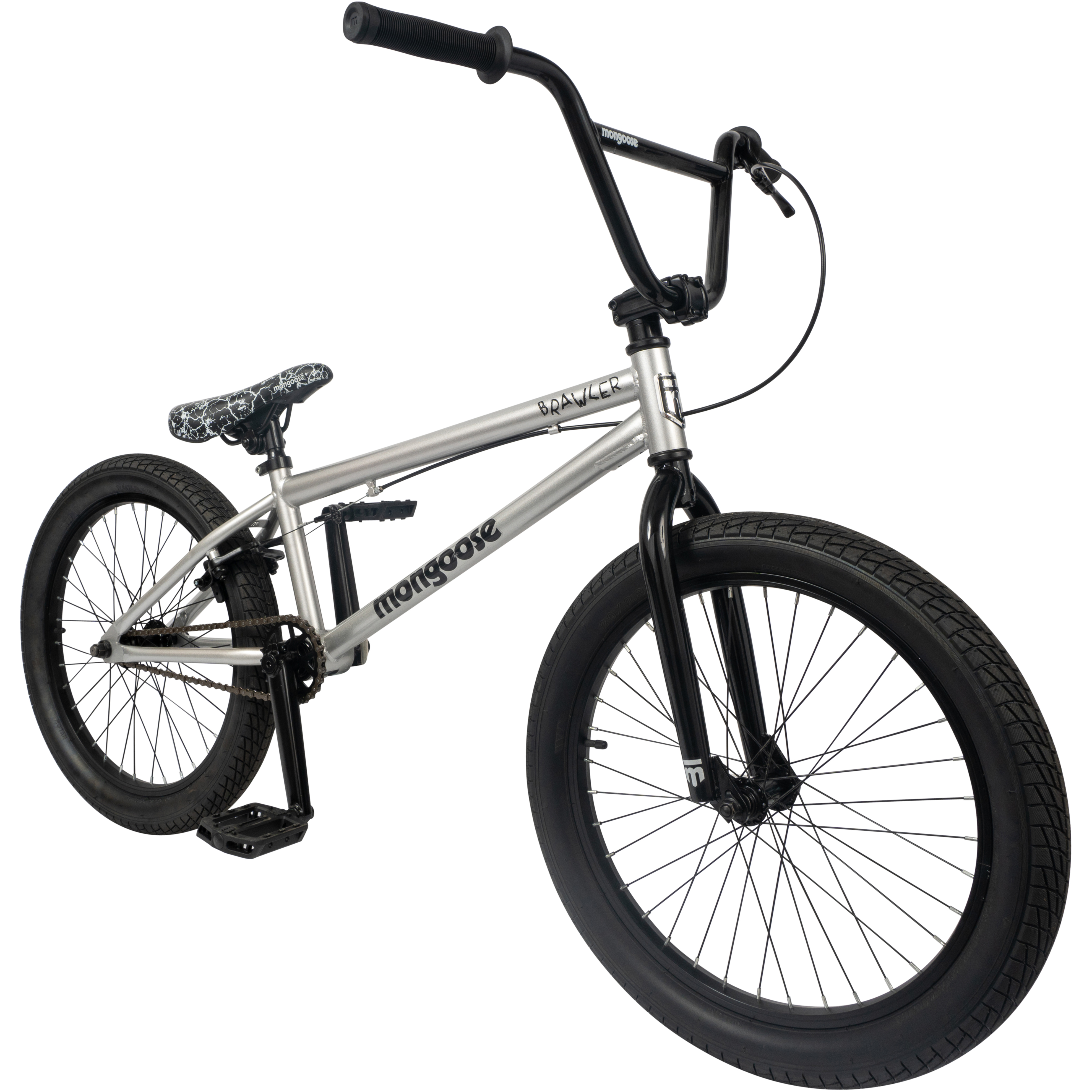 Mongoose Brawler 20" Complete BMX - Silver/Black | SkateHut