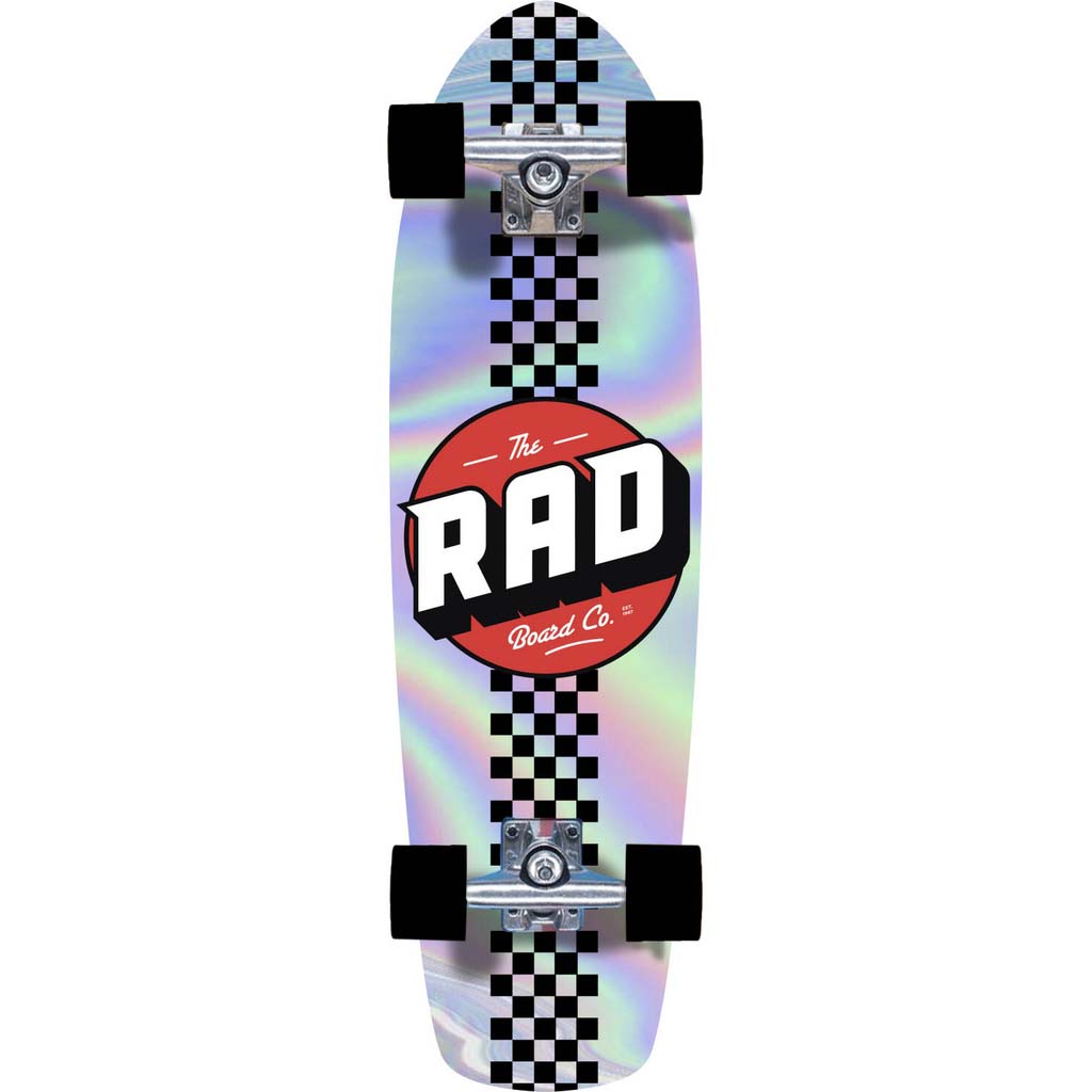 Rad Checkers Retro Roller Complete Cruiser - Holographic 28.5" | SkateHut