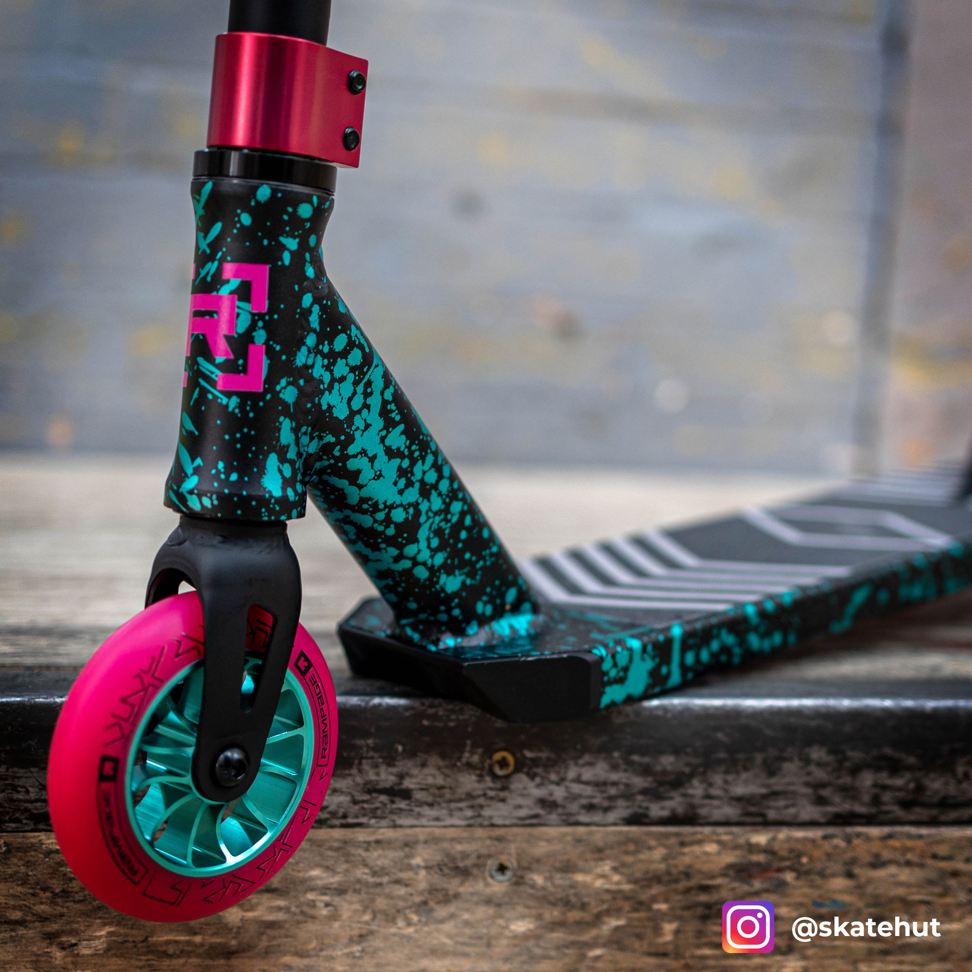 Rampage R2 Stunt Scooter - Ano Splat Teal | SkateHut