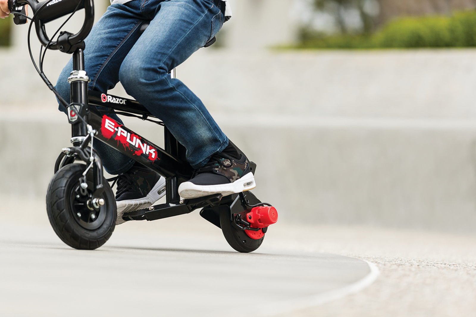 Razor E Punk 12v Electric Powered Mini Bike - Black/Red | SkateHut