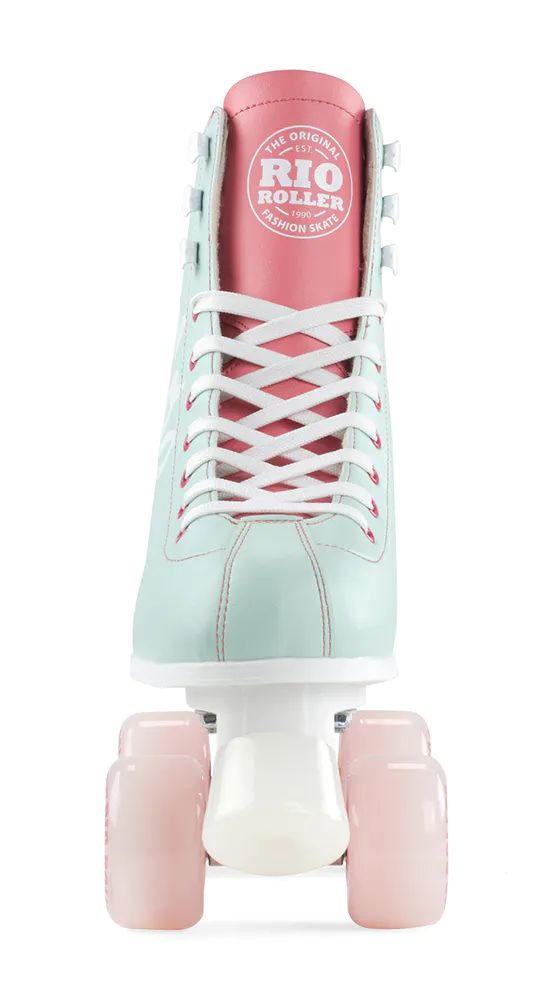 Rio Roller Script Quad Roller Skates - Teal/Coral | SkateHut