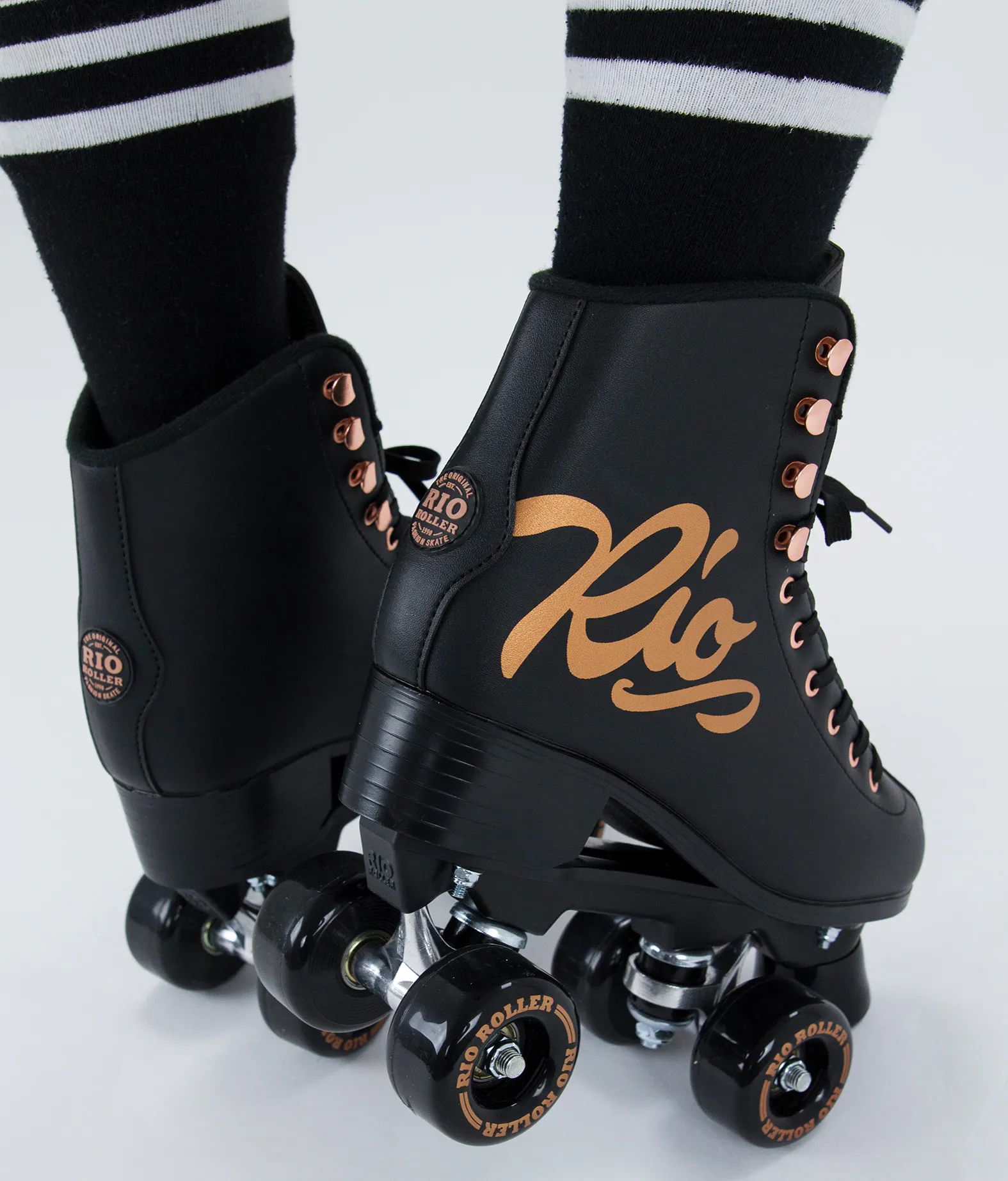 Rio Roller Rose Quad Roller Skates - Black | SkateHut