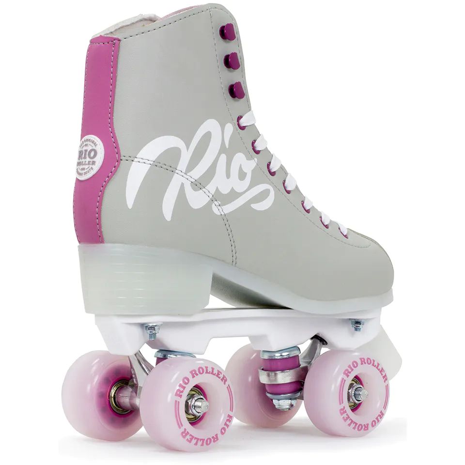Rio Roller Script Quad Roller Skates - Grey/Purple | SkateHut
