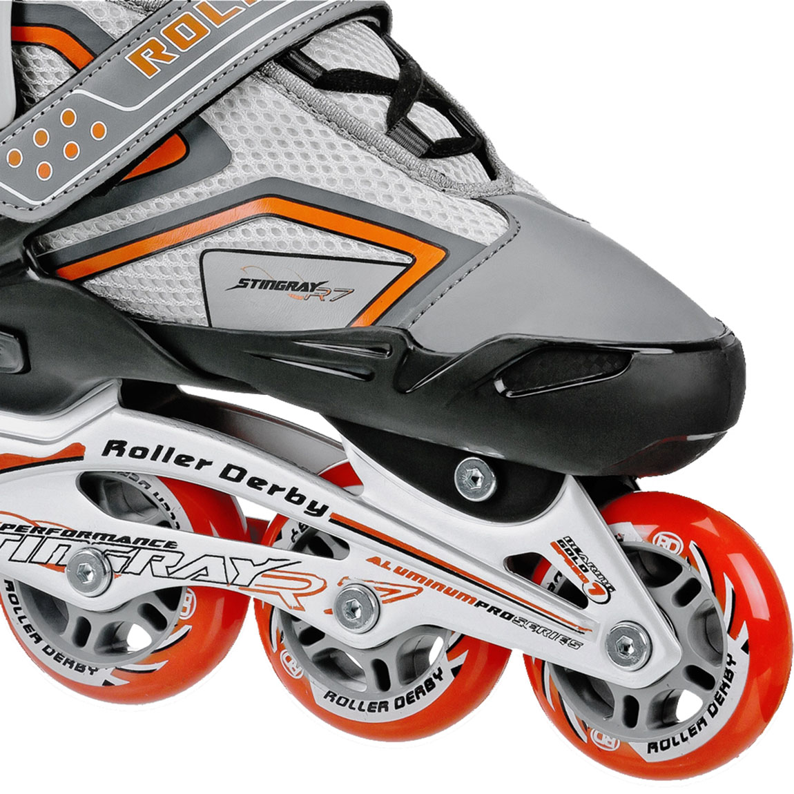 Roller Derby Stingray R7 Adjustable Inline Skates - Grey/Orange | SkateHut