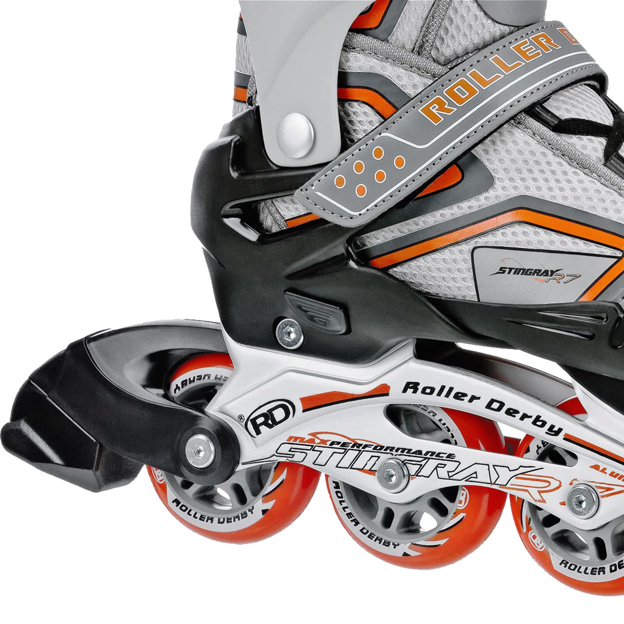 Roller Derby Stingray R7 Adjustable Inline Skates - Grey/Orange | SkateHut