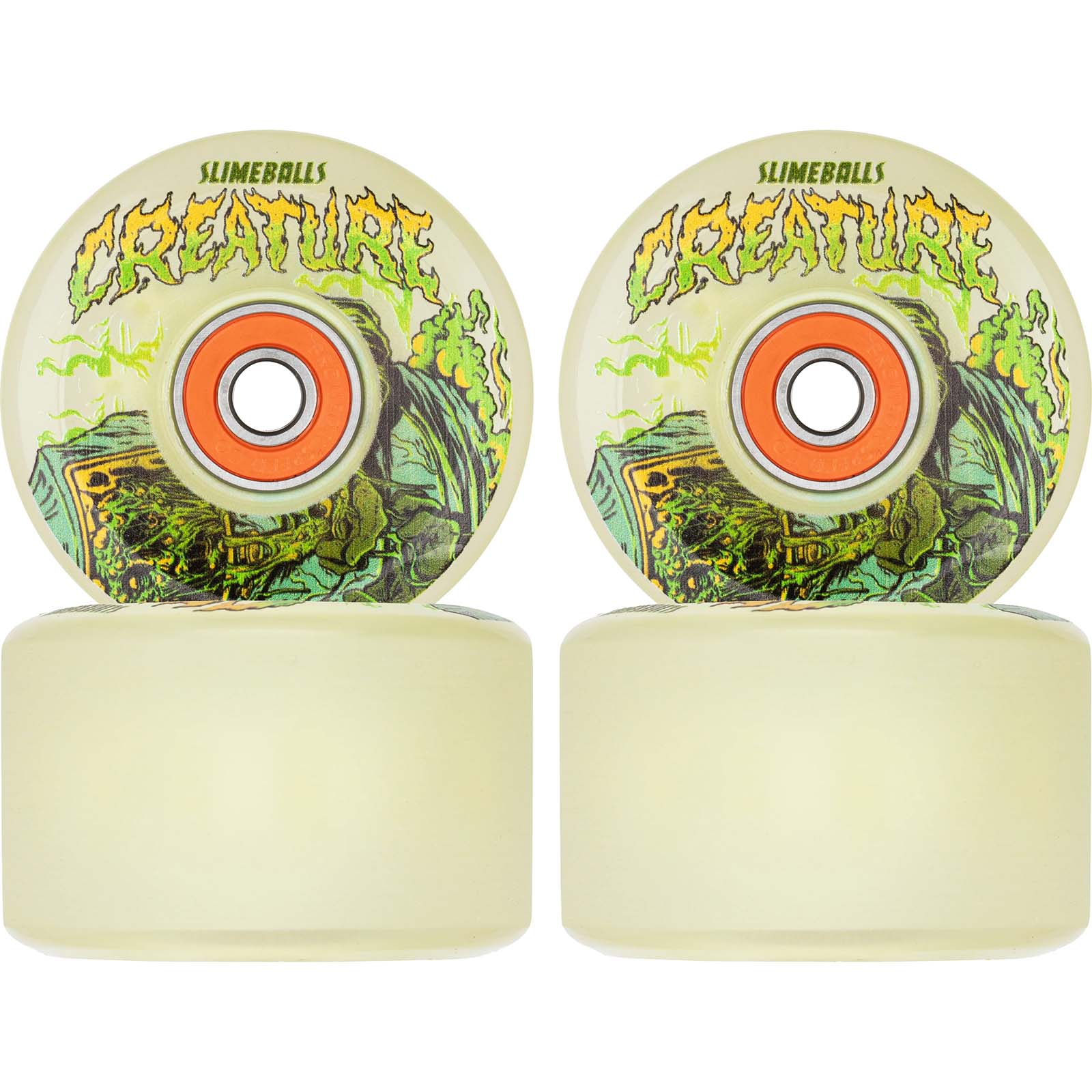 Santa Cruz Slime Balls Creature Atomic Light Up 78a Skateboard Wheels ...