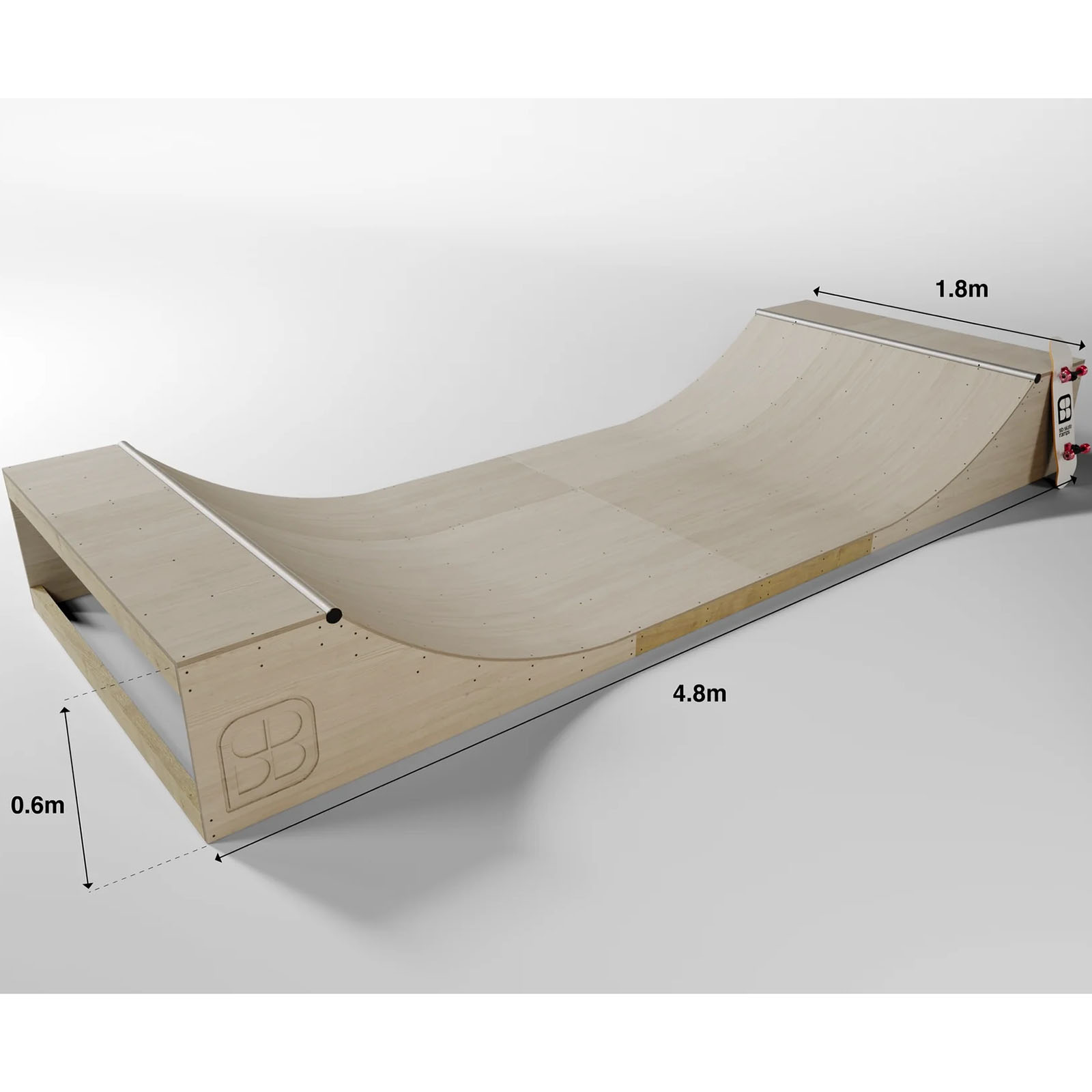 SB Skate Ramps Mini Half Pipe Ramp - 2' x 6' | SkateHut