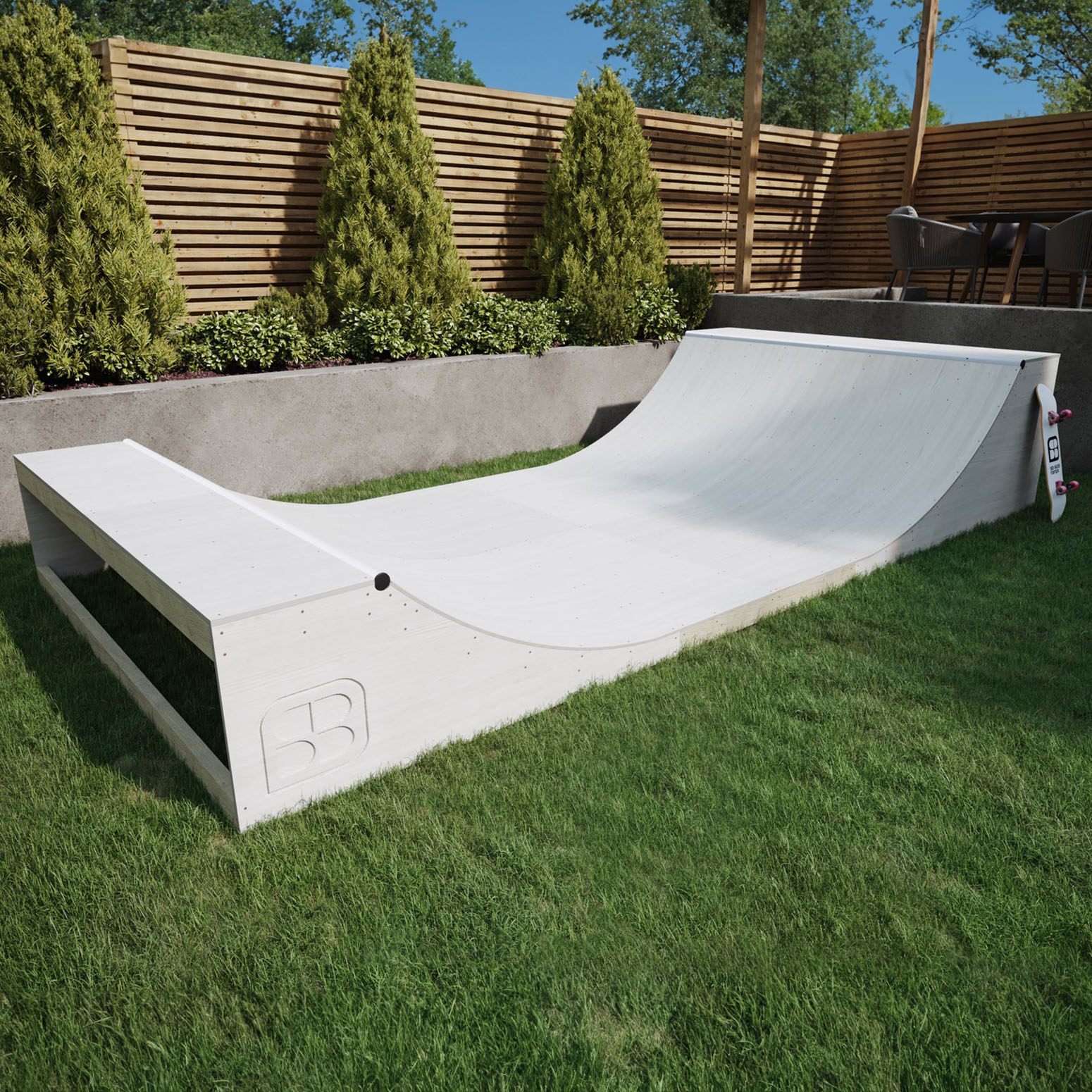 SB Skate Ramps Mini Half Pipe Ramp - 2' x 8' | SkateHut