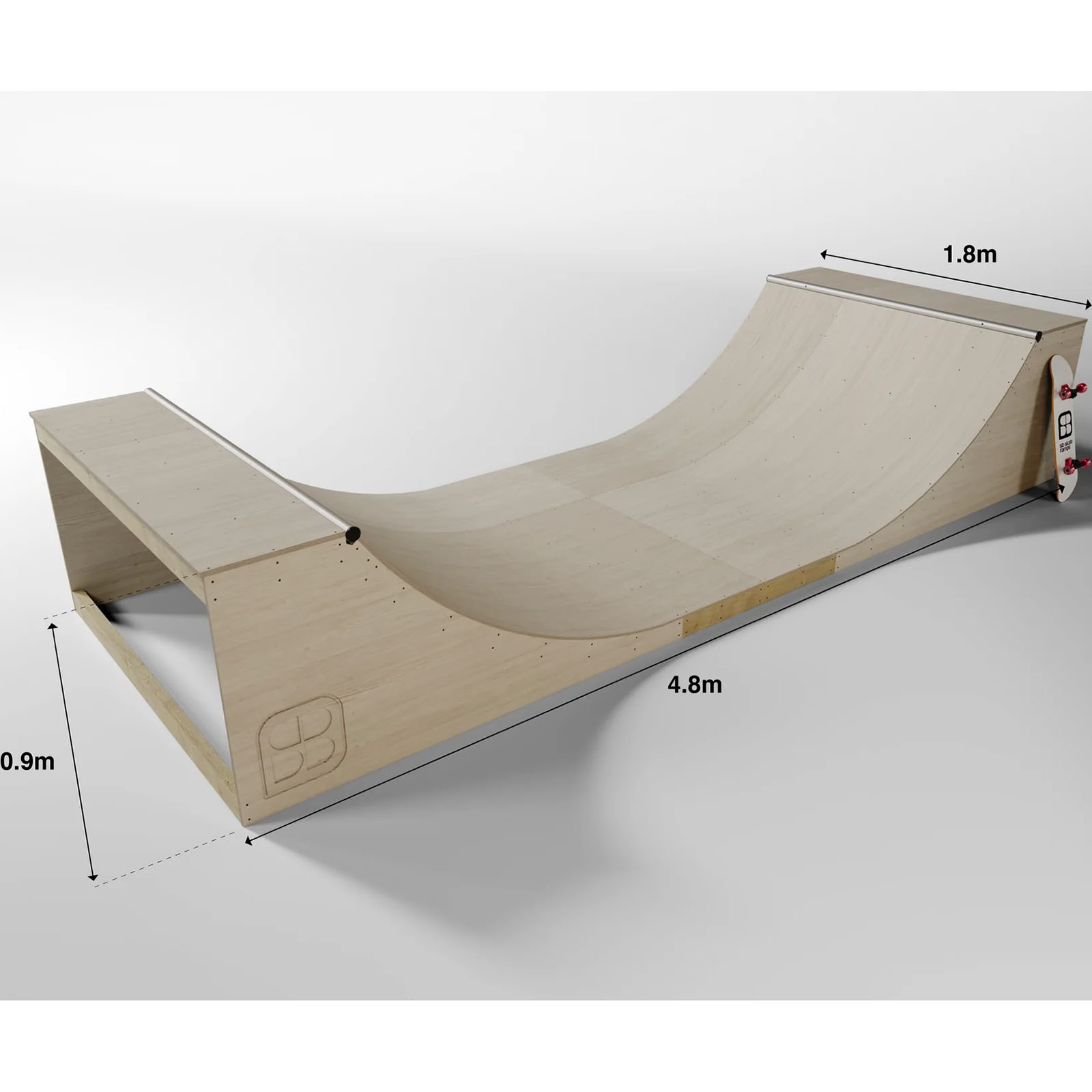 SB Skate Ramps Mini Half Pipe Ramp - 3' x 6' | SkateHut