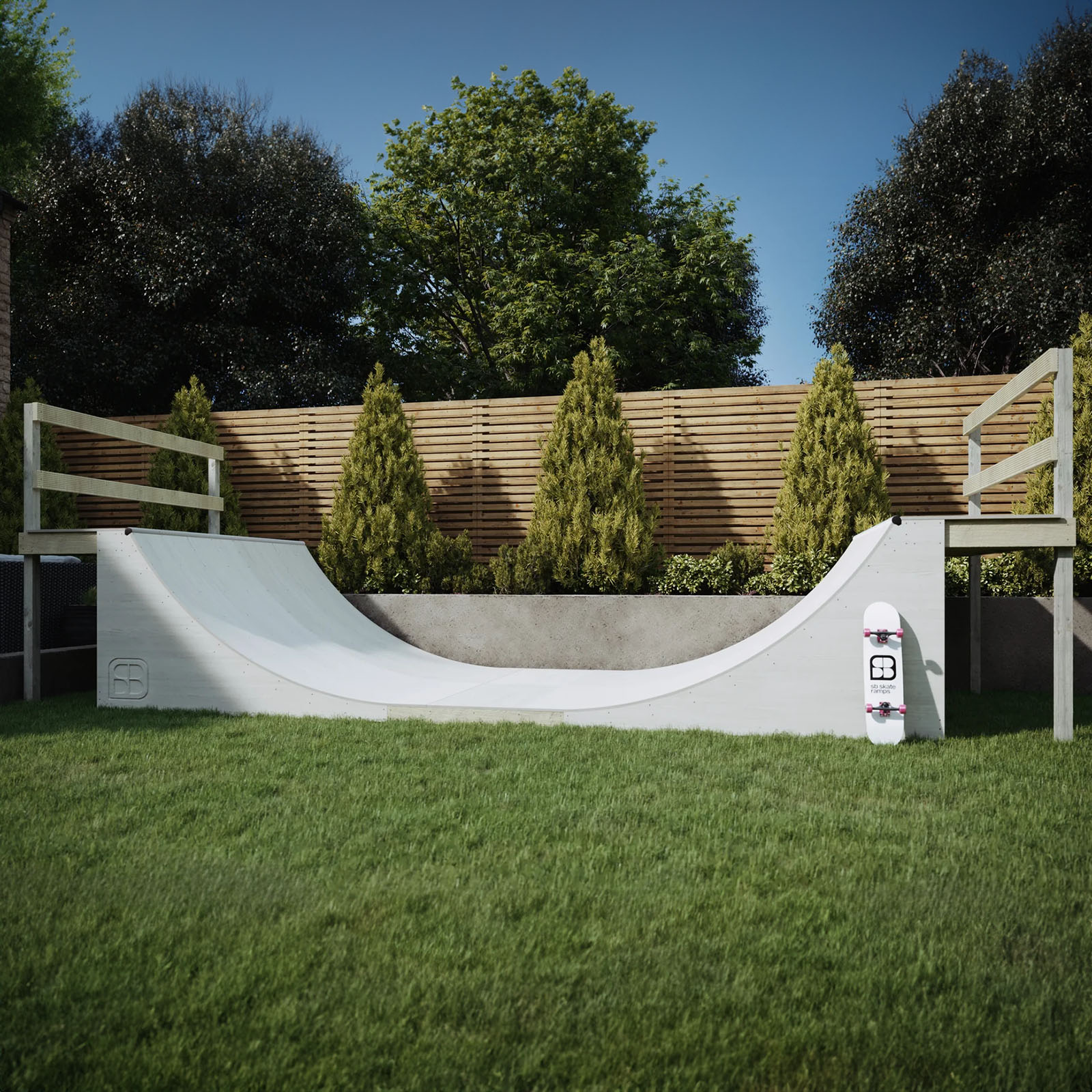 SB Skate Ramps Premier Half Pipe Ramp - 4' x 8' | SkateHut