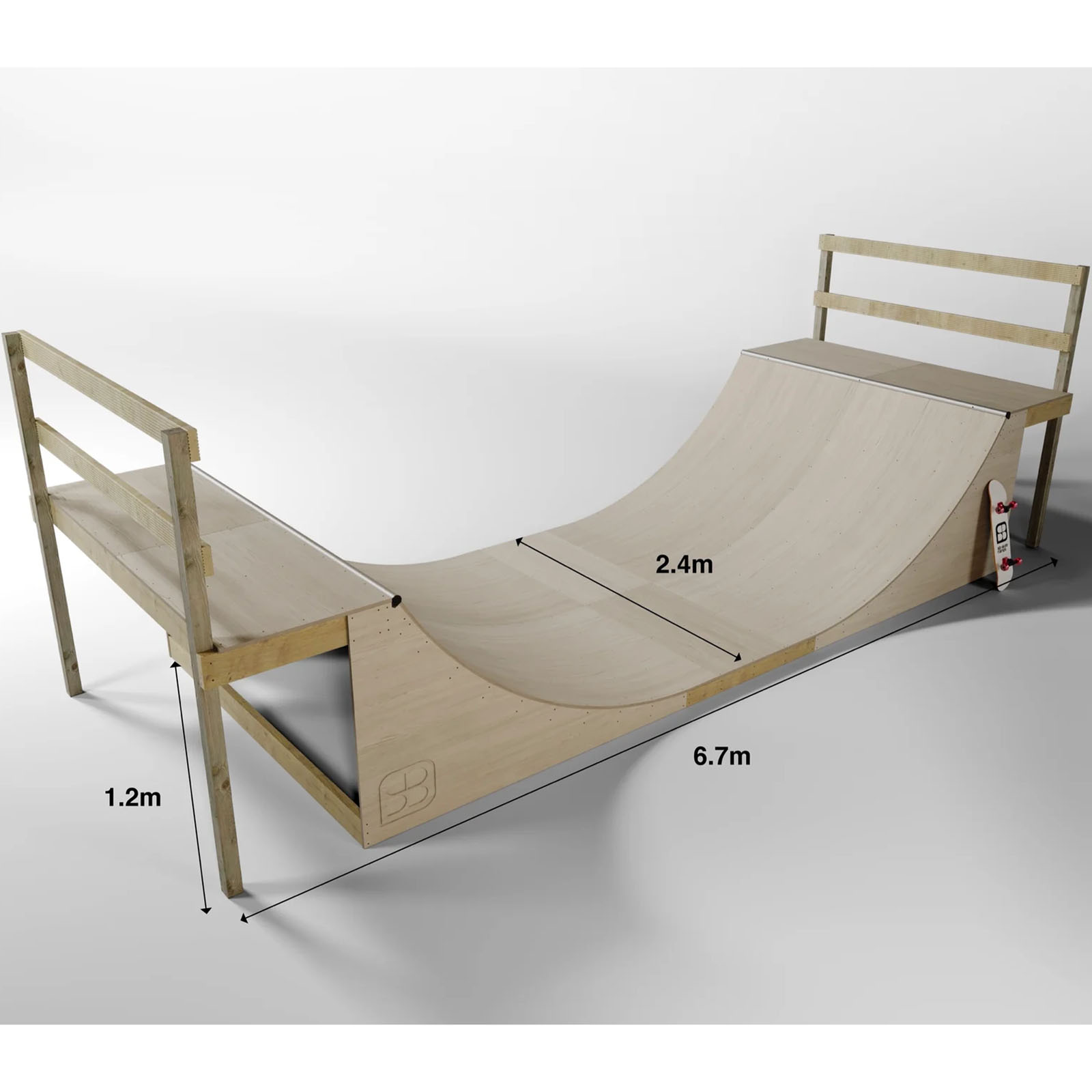 SB Skate Ramps Premier Half Pipe Ramp - 4' x 8' | SkateHut