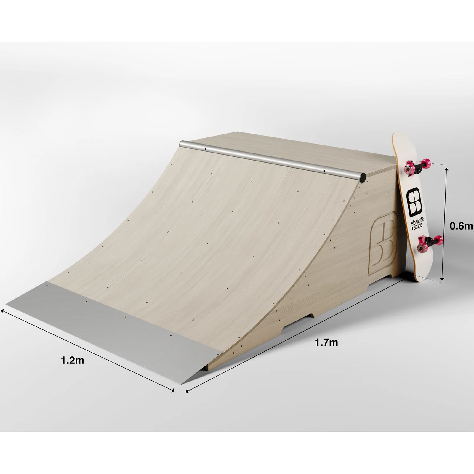 SB Skate Ramps Quarter Pipe Ramp - 2' x 4' | SkateHut