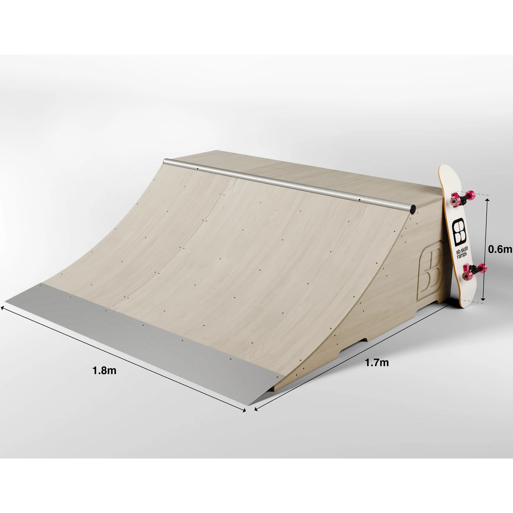 SB Skate Ramps Quarter Pipe Ramp - 2' x 6' | SkateHut